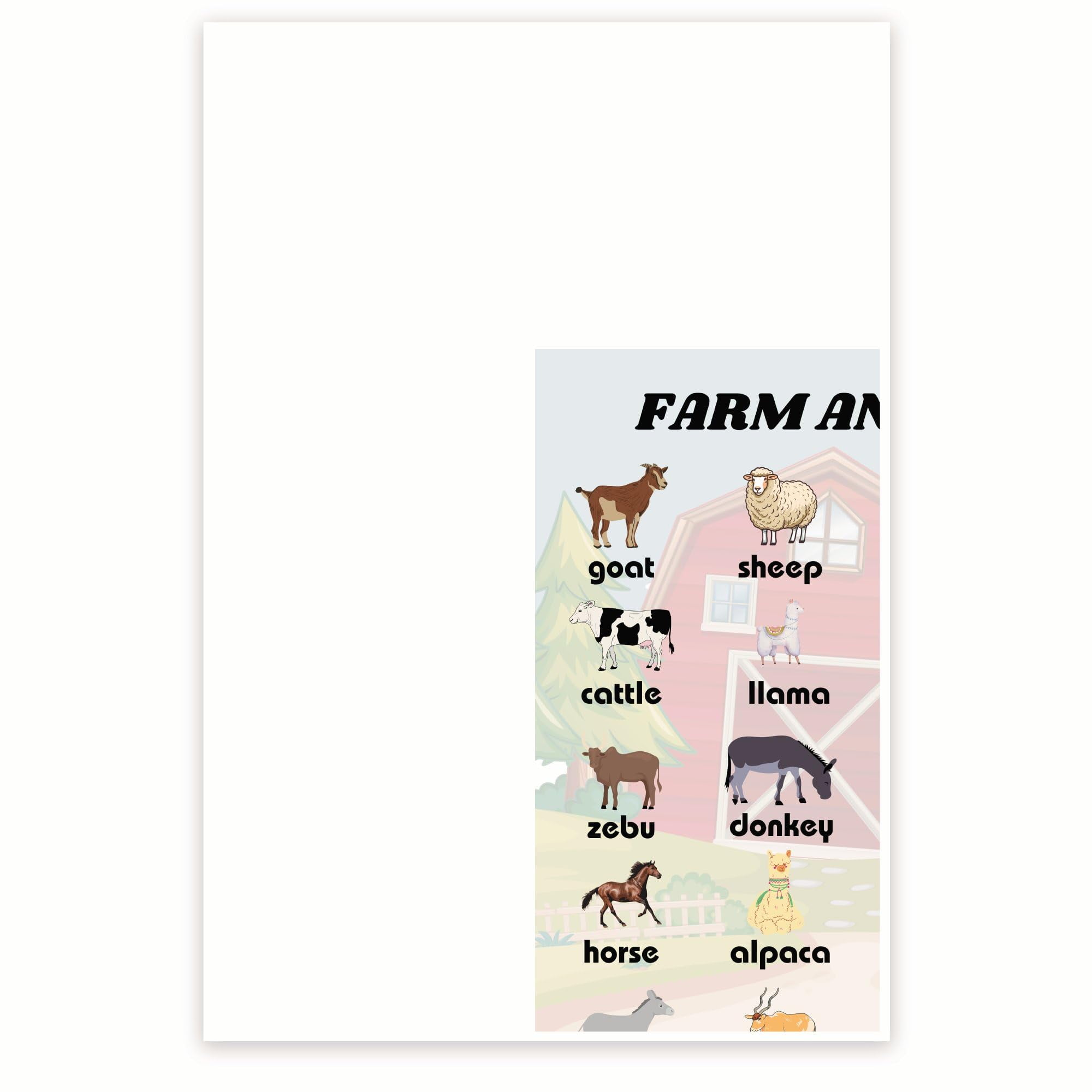 Farm Animals Poster - Animal Diversity Chart - Livestock Education ...