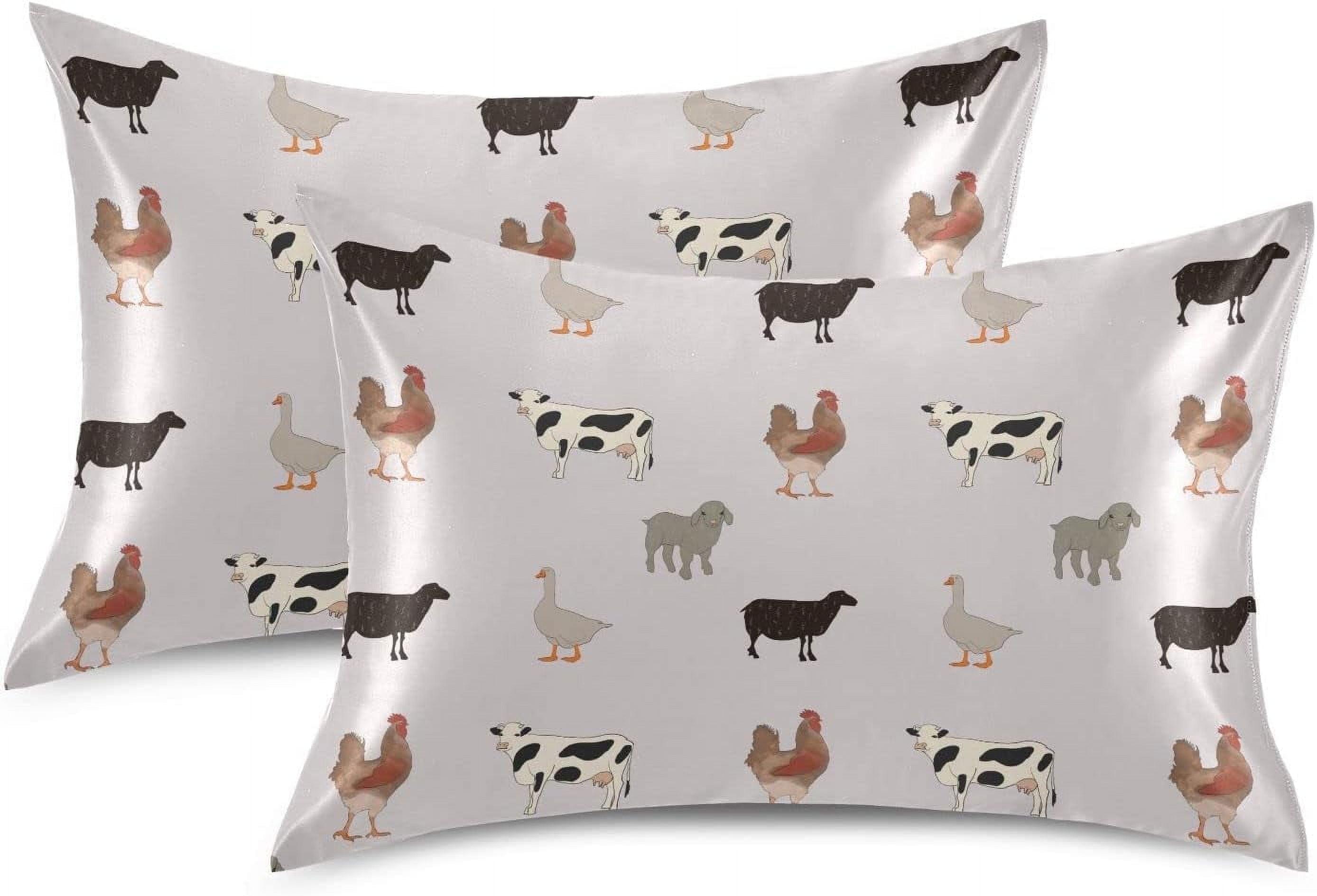 Farm Animals Silky Satin Pillowcase, Luxury Soft Pillow Case for Hair ...