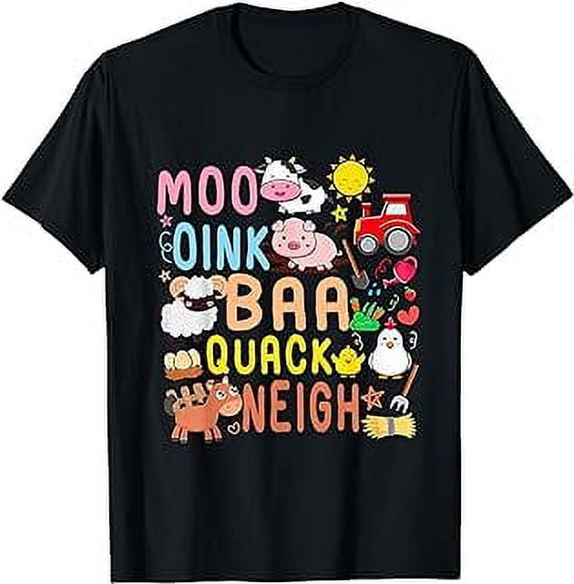 Farm Animals Sounds Oink Baa Neigh Cluck Moo Farmer Funny T-Shirt ...