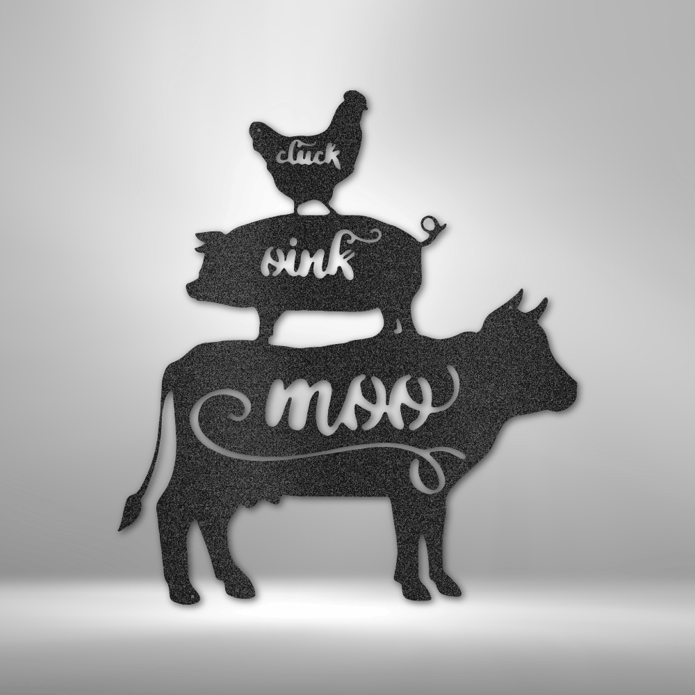 Farm Animals Steel Sign Laser Cut Powder Coated Home & Office Metal ...