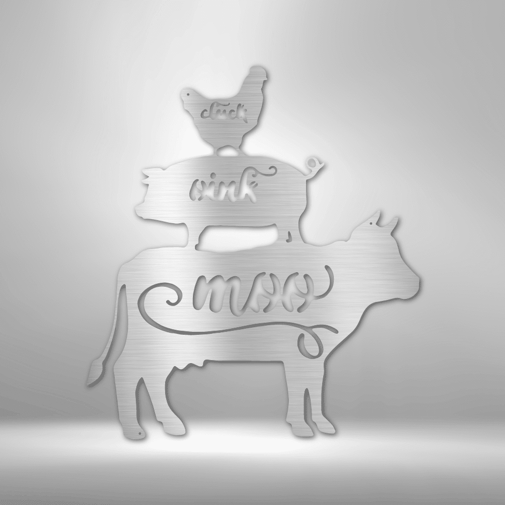 Farm Animals Steel Sign Laser Cut Powder Coated Home & Office Metal ...