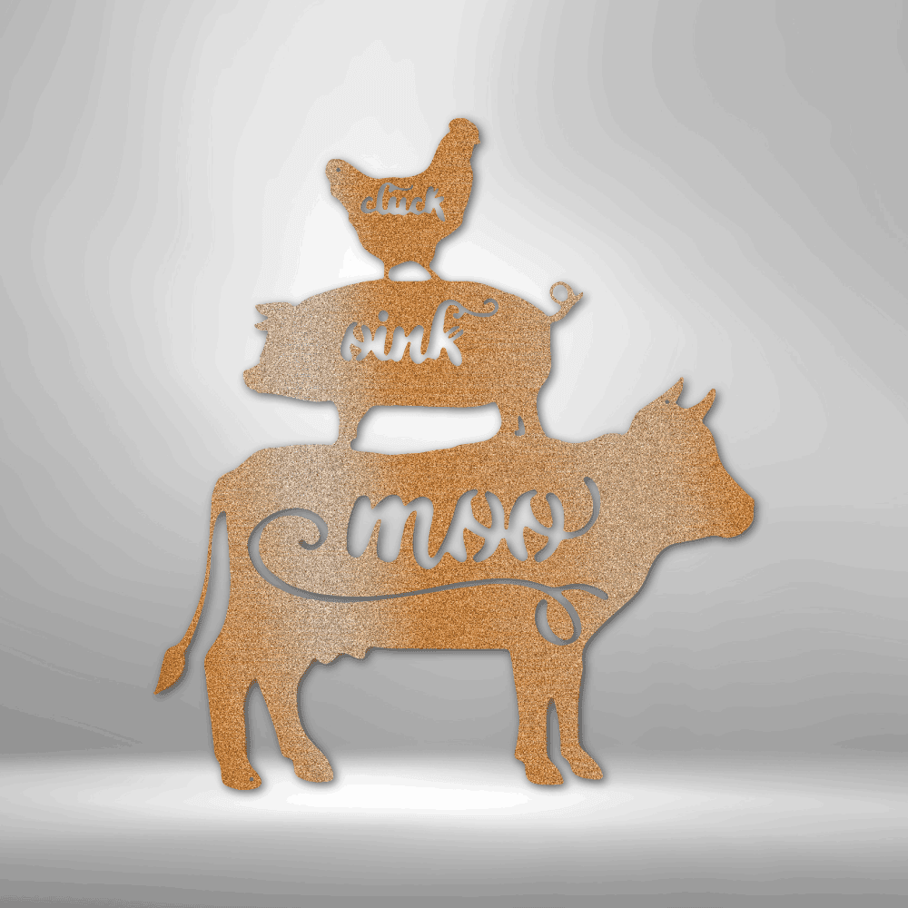 Farm Animals Steel Sign Laser Cut Powder Coated Home & Office Metal ...