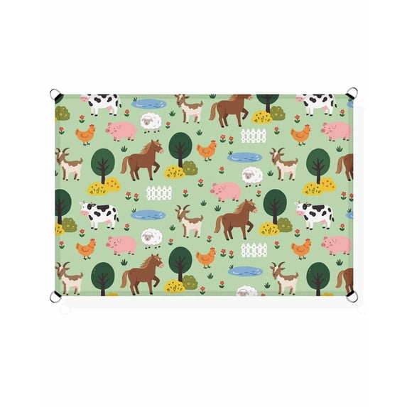 Farm Animals Sun Shade Sail 8'X10' Cute Cow Pig Horse Country Garden ...