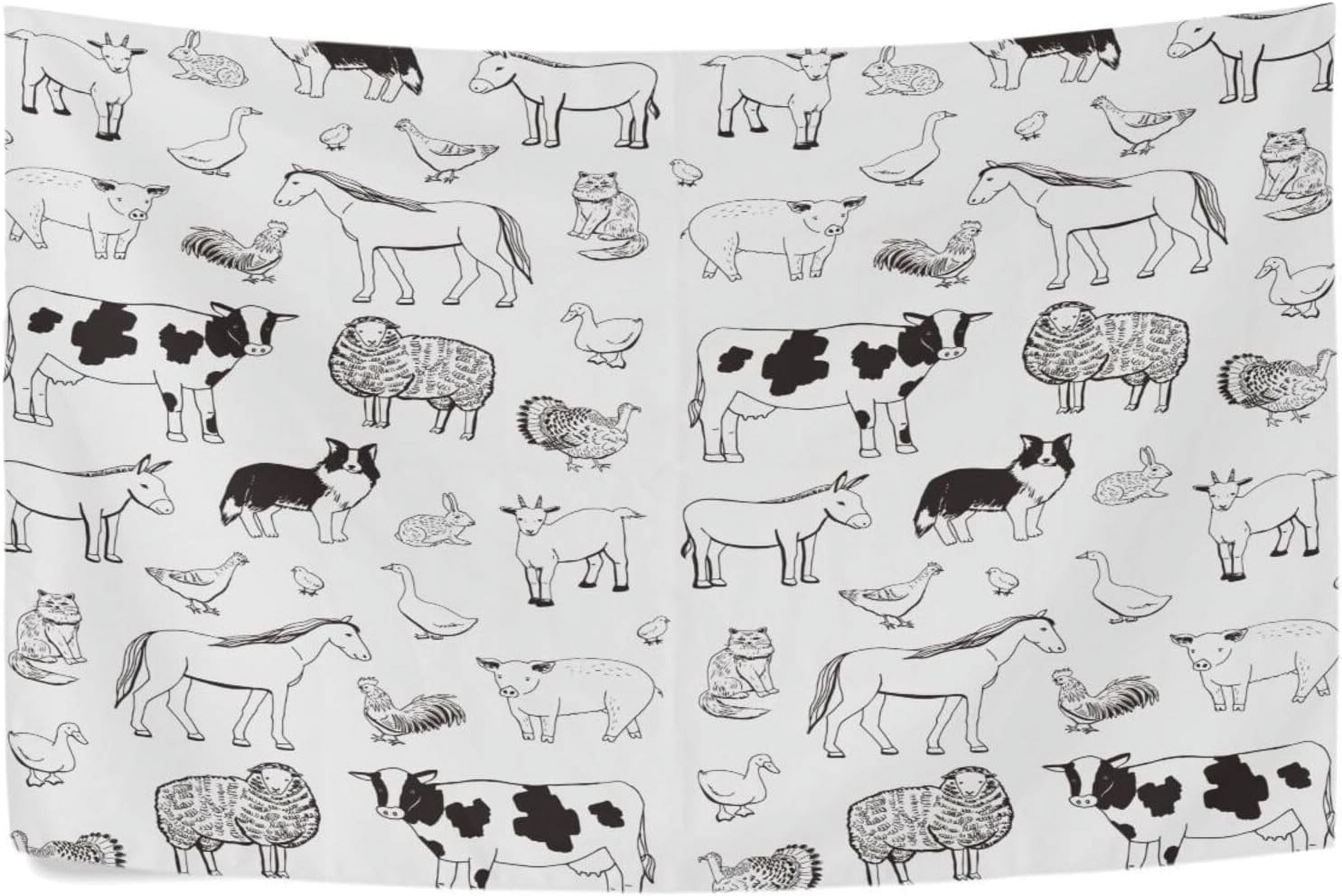 Farm Animals Tapestry Wall Hanging Tapestries Happy Colorful Hippie ...