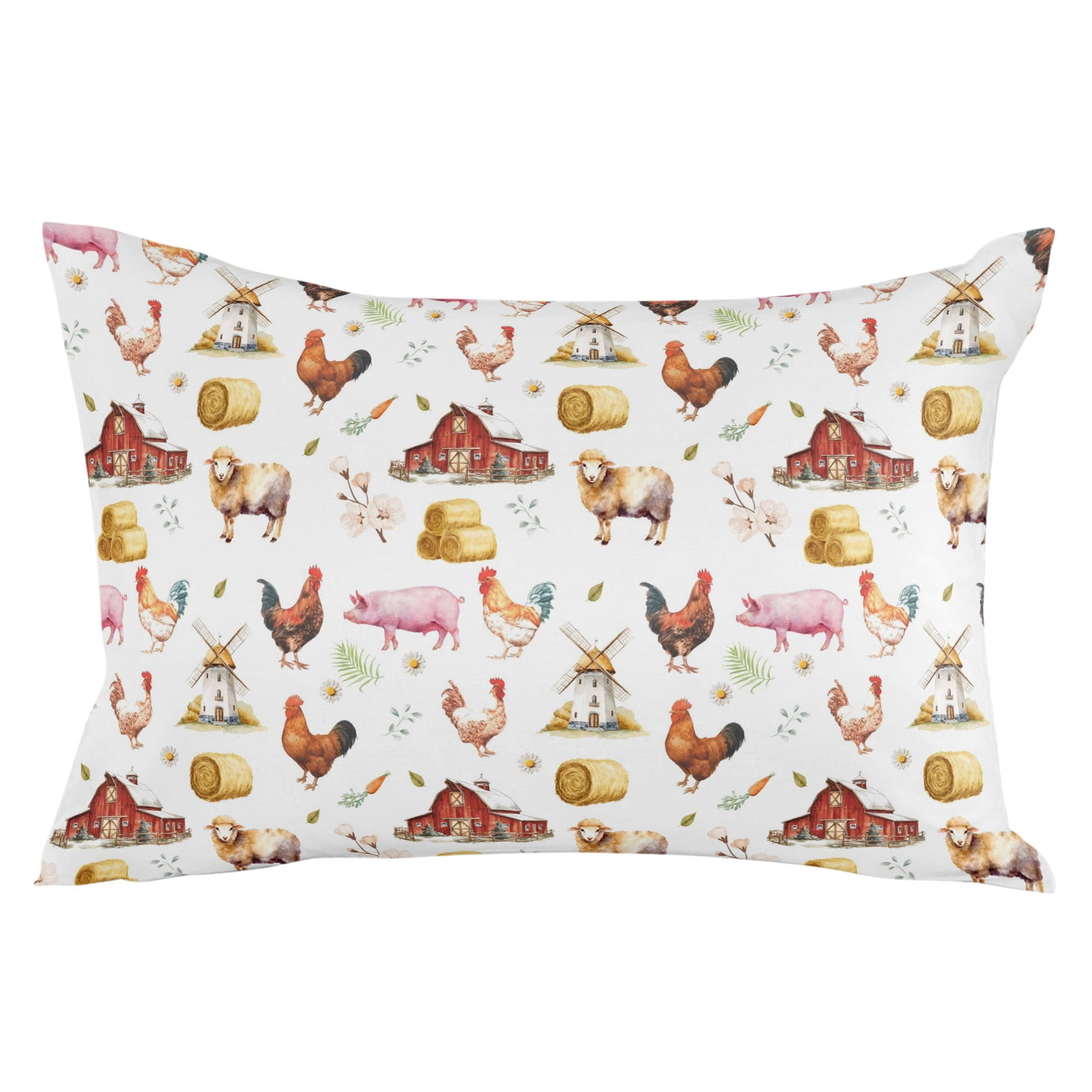 Farm Animals Throw Pillow Cover 20 x 30 Inch Decorative Pillow Cover ...