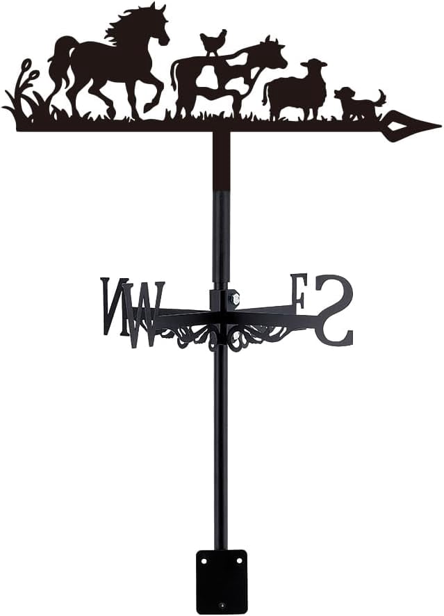 Farm Animals Weather Vane for Roof Horse Metal Weathervane Cow Goat ...