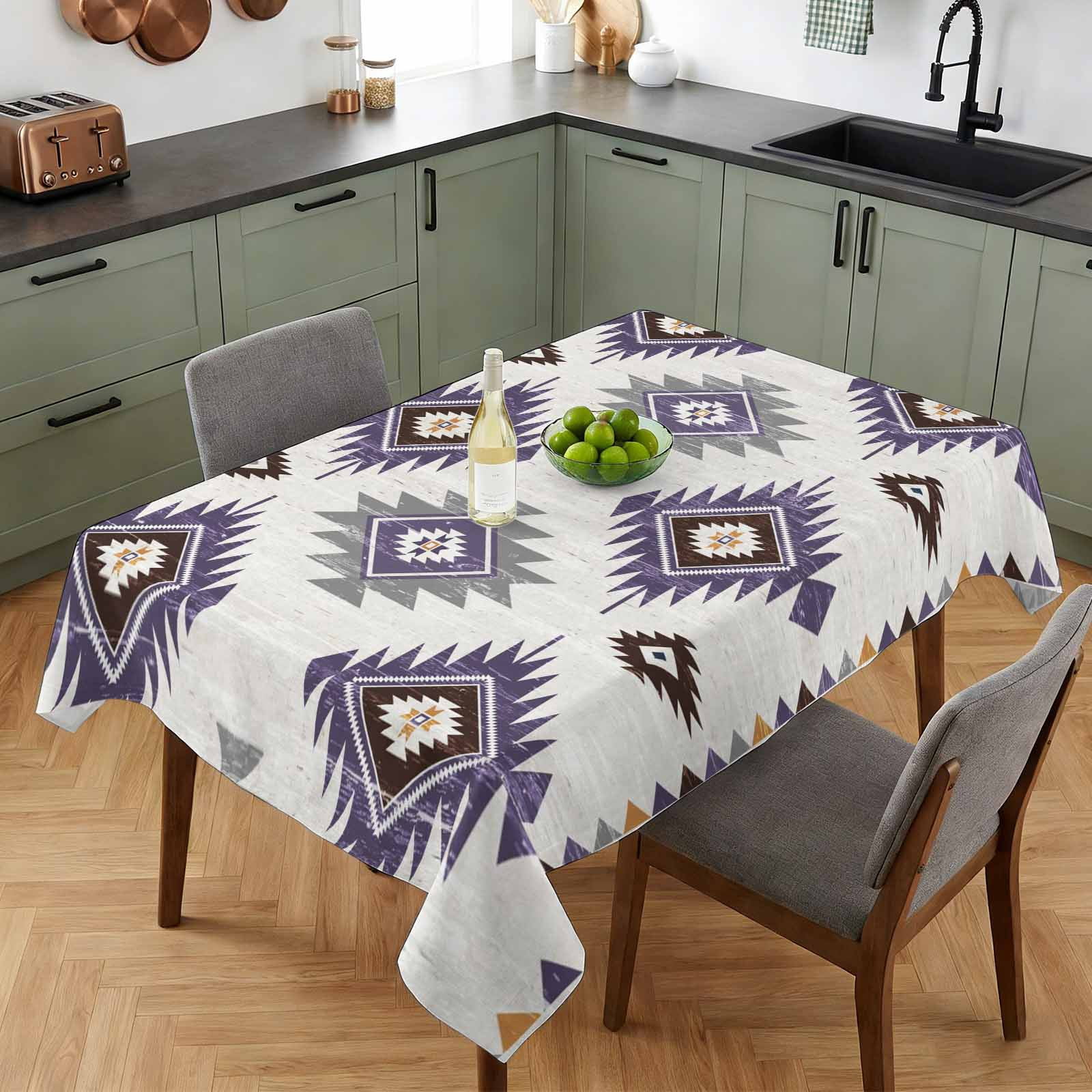 Farm Aztec Pattern Table Cloth 52x70in, Waterproof Rectangle Tablecloth ...