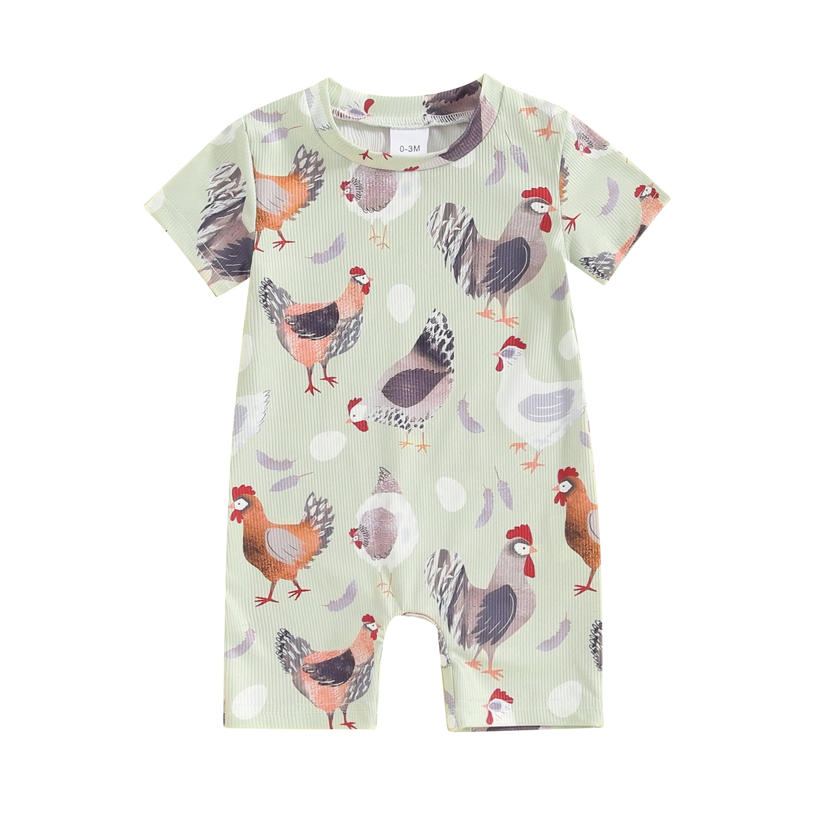 Farm Baby Clothes Boy Girl Country Animal Chicken Tractor Print Romper ...