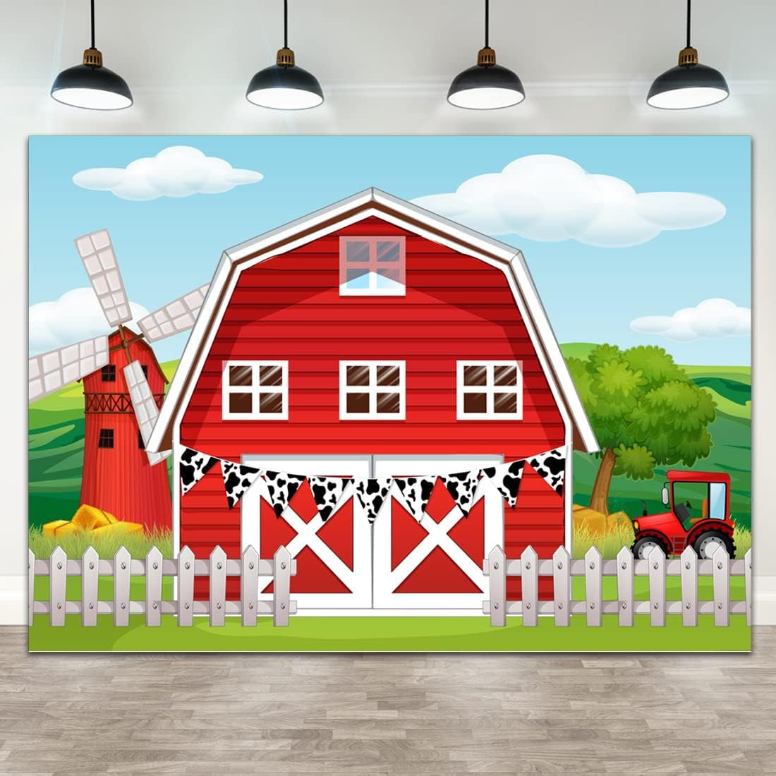 Farm Barn Backdrop Party Decorations for Birthday 7x5ft Supplies ...