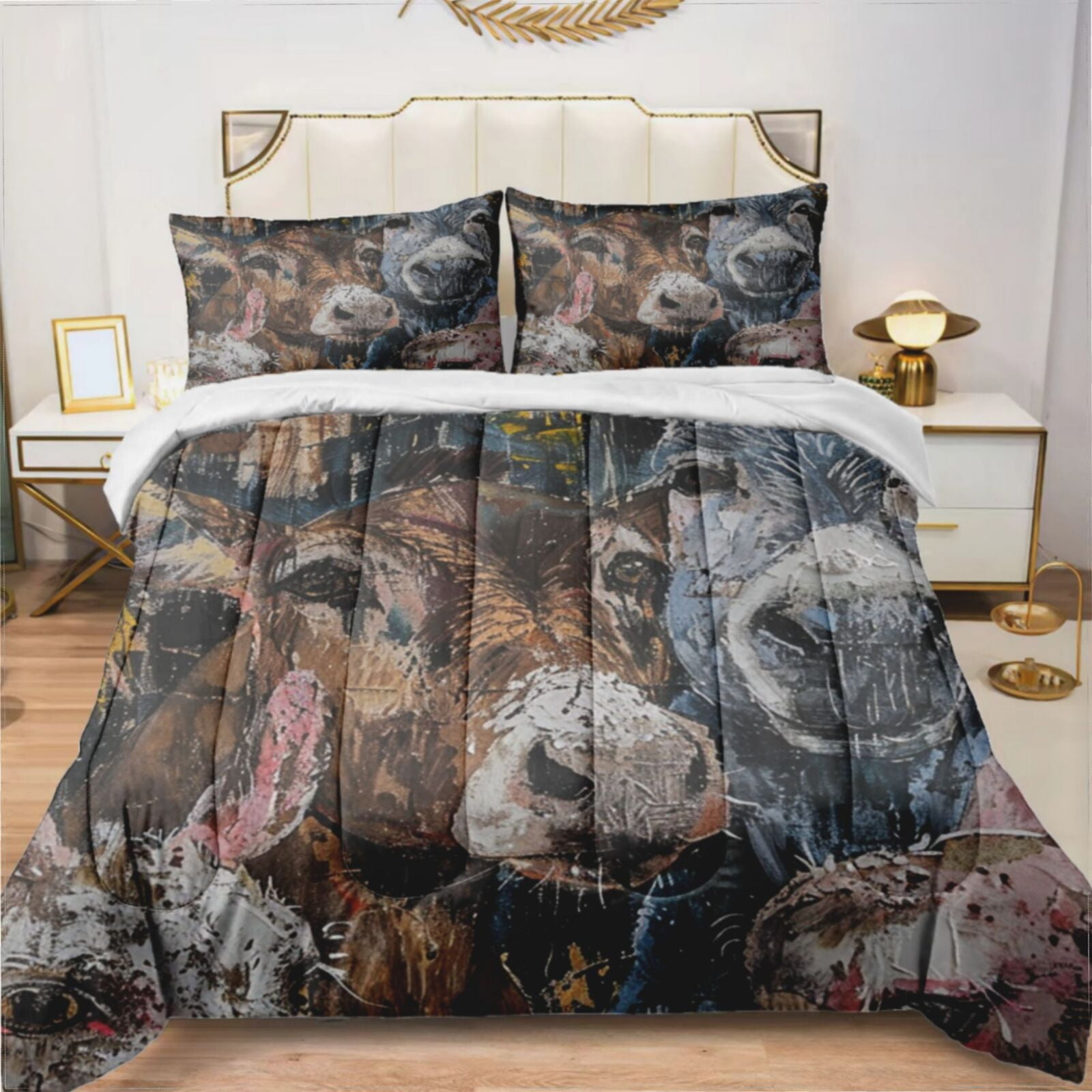 Farm Barn Cow Pig Donkey Cat Comforter Set Bedding Set Duvet Set Set ...