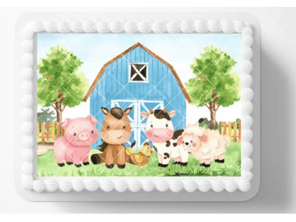 Farm Barnyard Animals Baby Shower Edible Image Cake Topper, By TNCT's ...