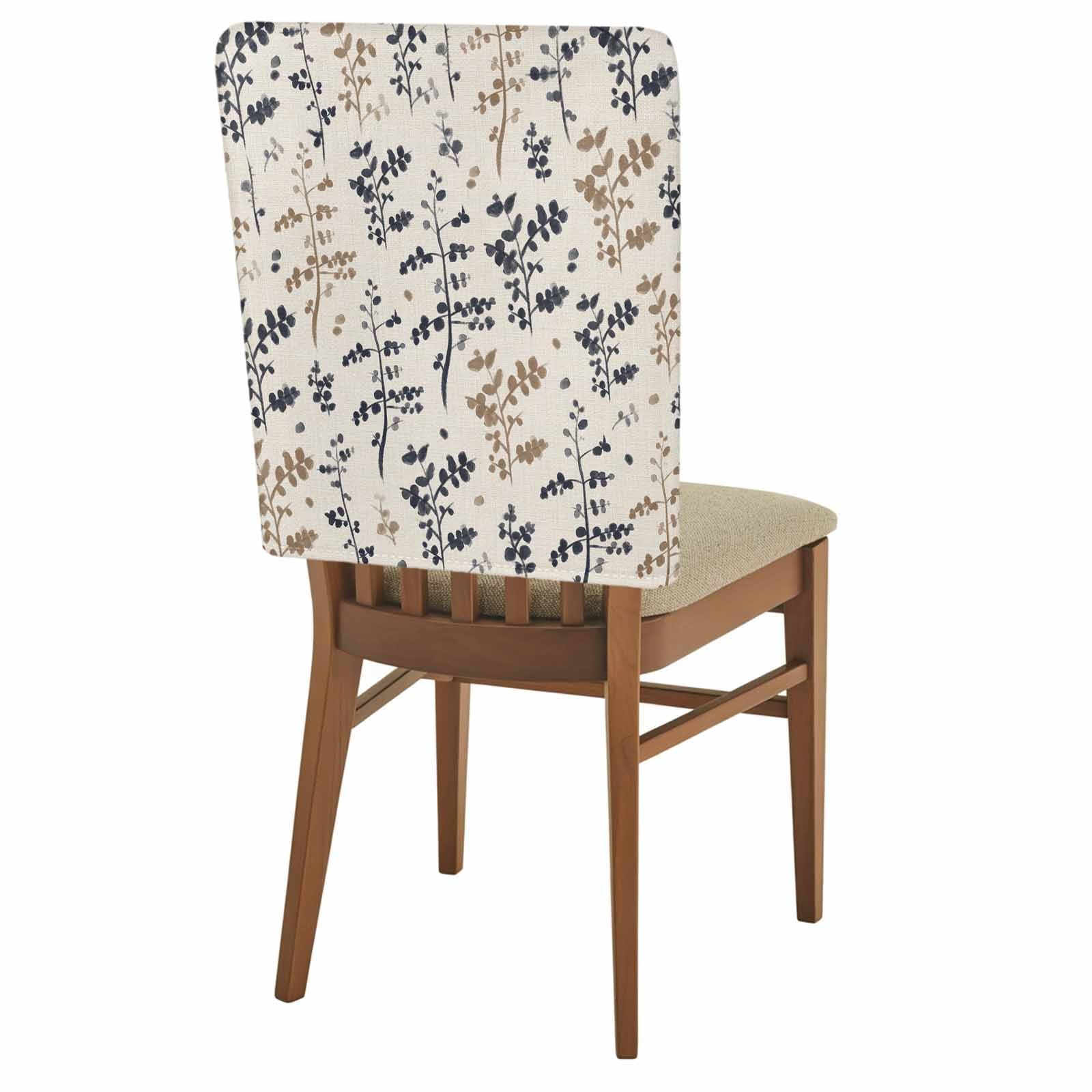 Farm Brown Black Leaves Chair Back Covers Set of 4, Country Style ...