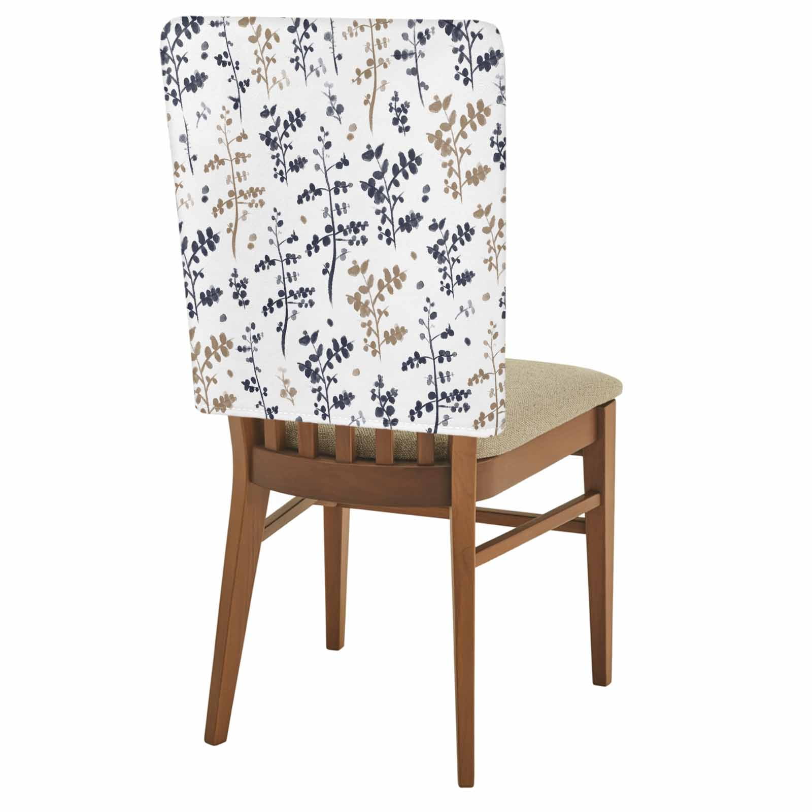 Farm Brown Black Leaves Chair Back Covers Set of 4, Country Style ...