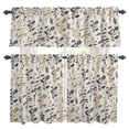 Farm Brown Black Leaves Kitchen Curtains Set for Windows, Country Style ...
