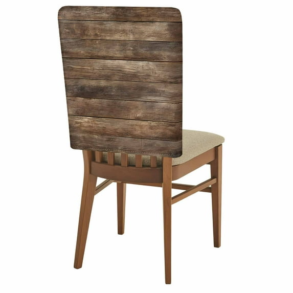 Farm Brown Wood Grain Chair Back Covers Set of 6, Country Distressed ...