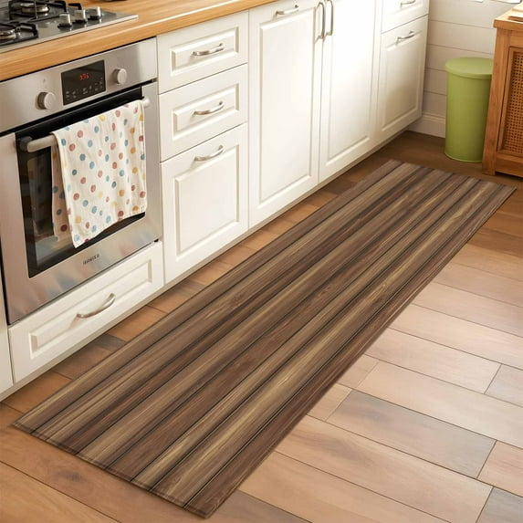 Farm Brown Wood Grain Runner Rugs 2x6 ft Country Style Rustic Wooden ...