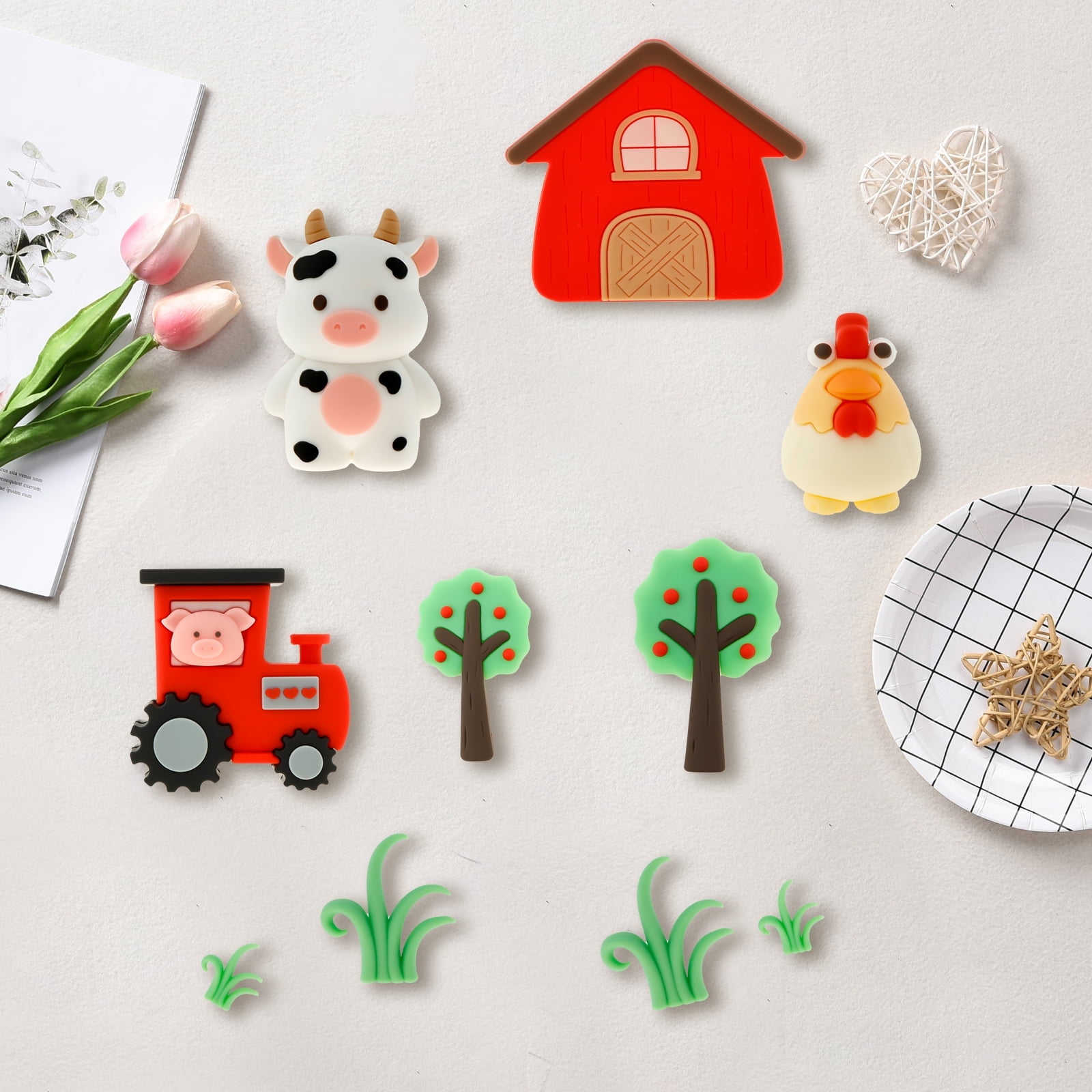 Farm Cake Decorations Cute Farm Cupcake Toppers Decorative Farm Cake ...