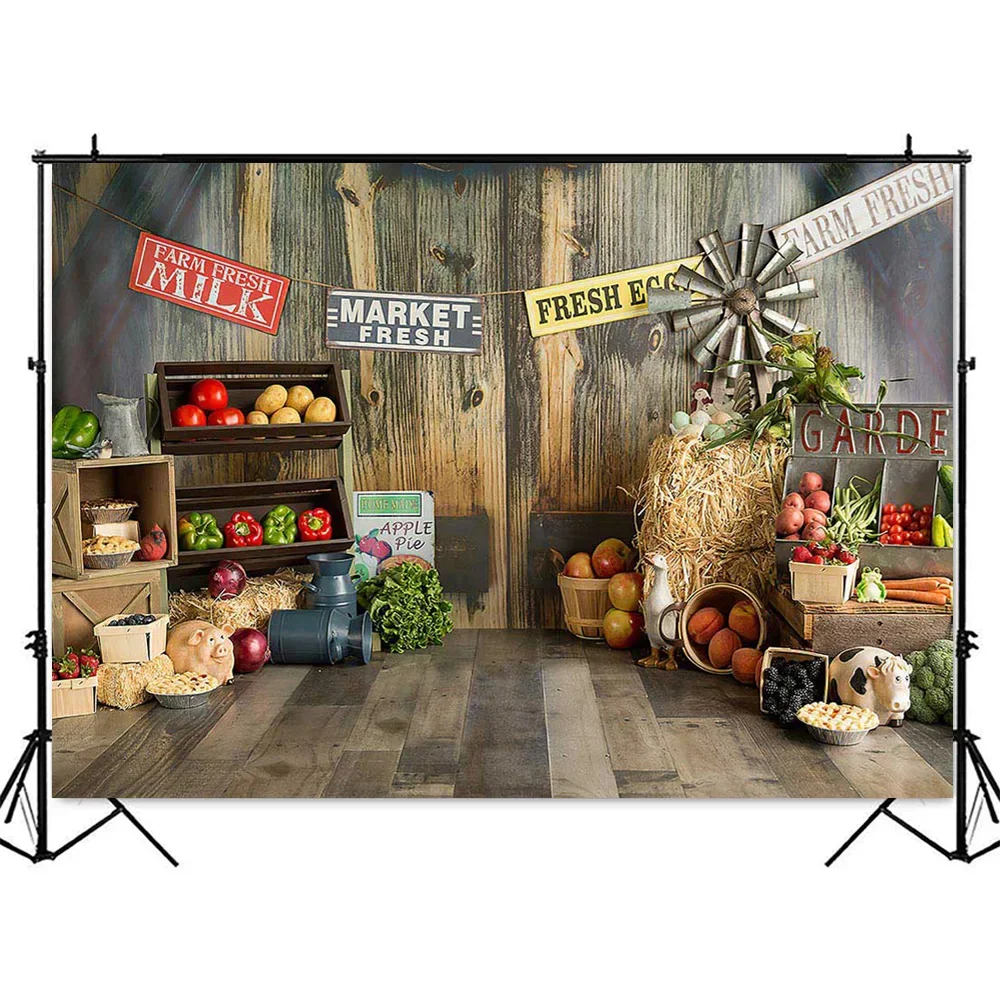 Farm Cake Smash Backdrop for Photography Market Garden Vegetables Fruit ...