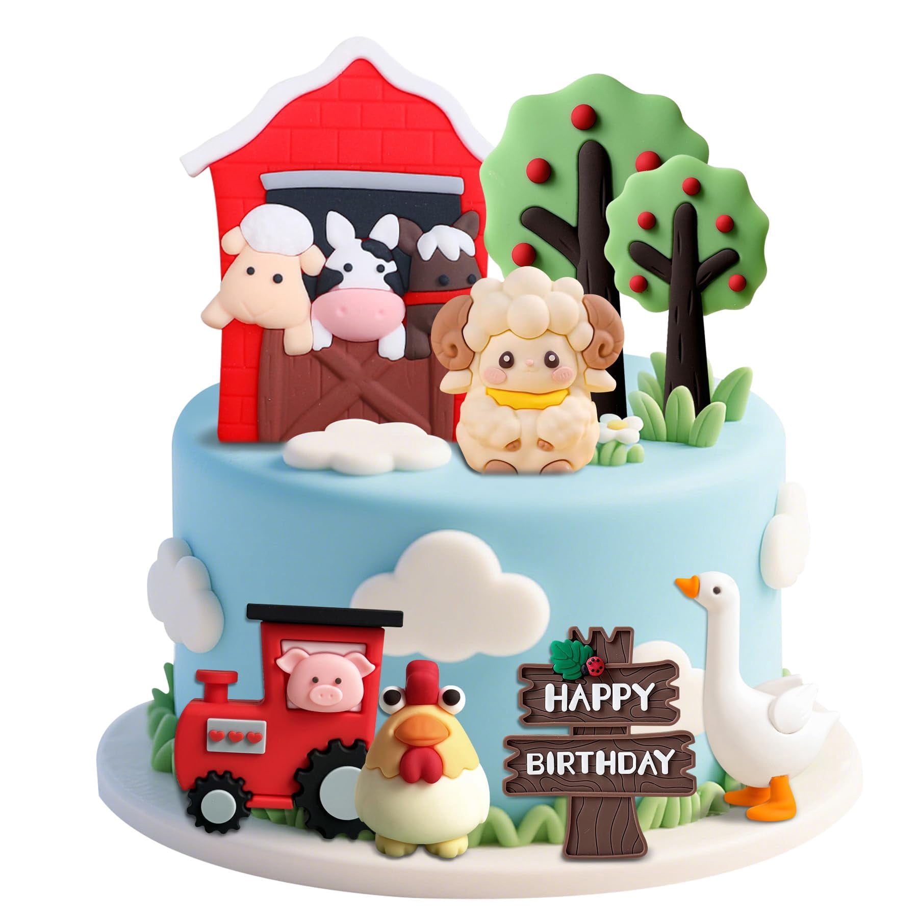 Farm Cake Topper Farm Animal Themed BSL1 Birthday Party Decorations ...