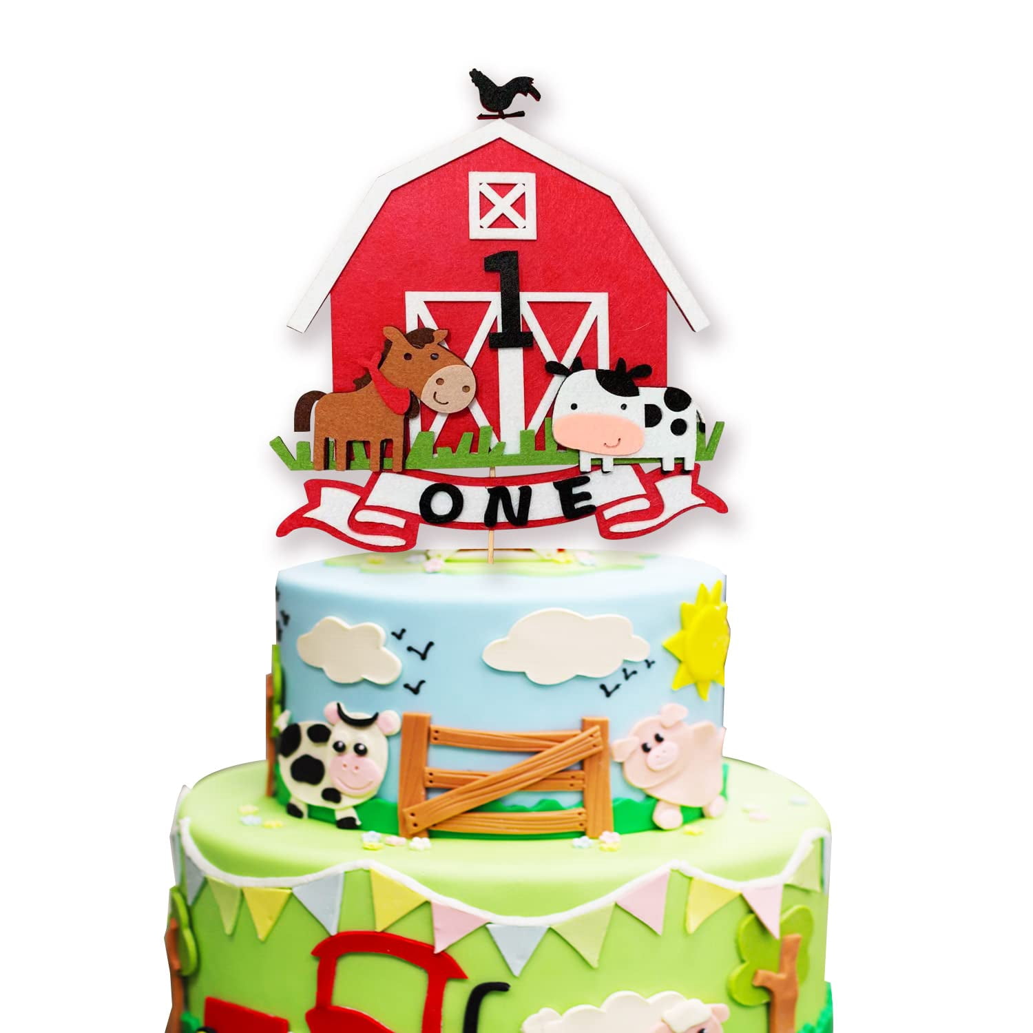 Farm Cake TopperTRDN 1st Birthday Farm One Cake Topper Farm Birthday ...
