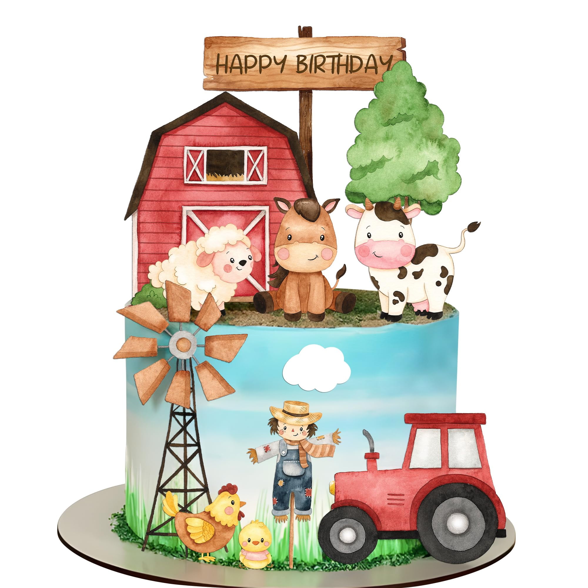 Farm Cake Toppers for Farm Birthday TVS1 Cake Decorations Farm Animlas ...