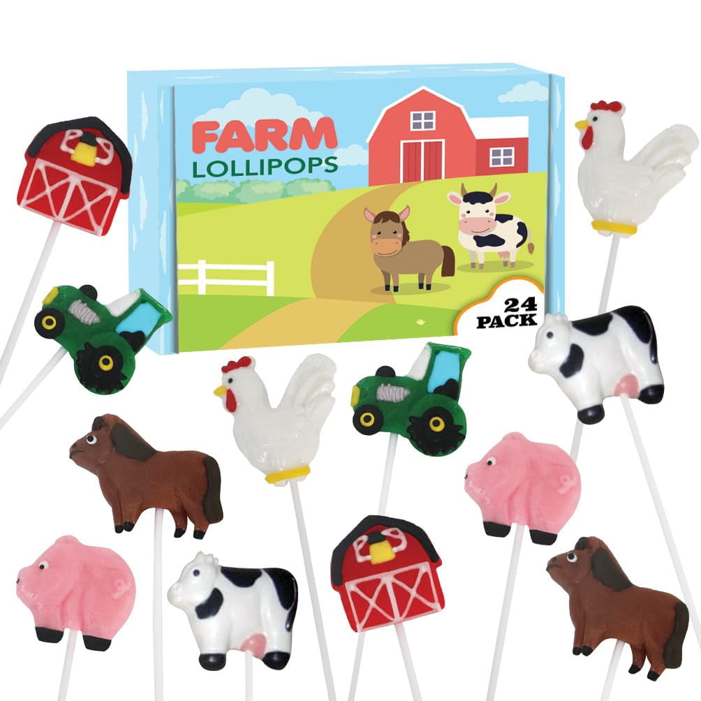 Farm Candy Lollipops - BCF26 24 Individually Wrapped Suckers Bulk ...