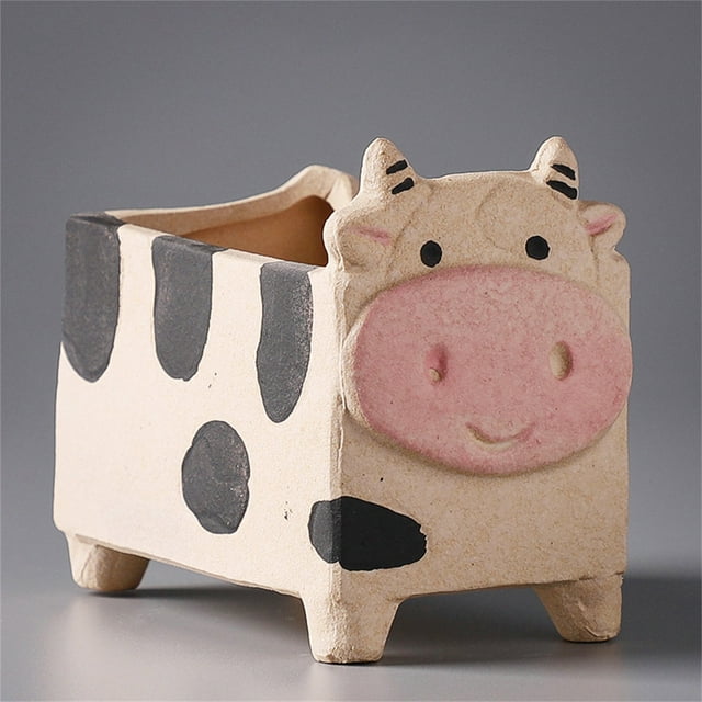 Farm Ceramic Cartoon Flowerpot 1pc Simple And Cartoon Fleshy Flowerpot Gardening Potted Plants