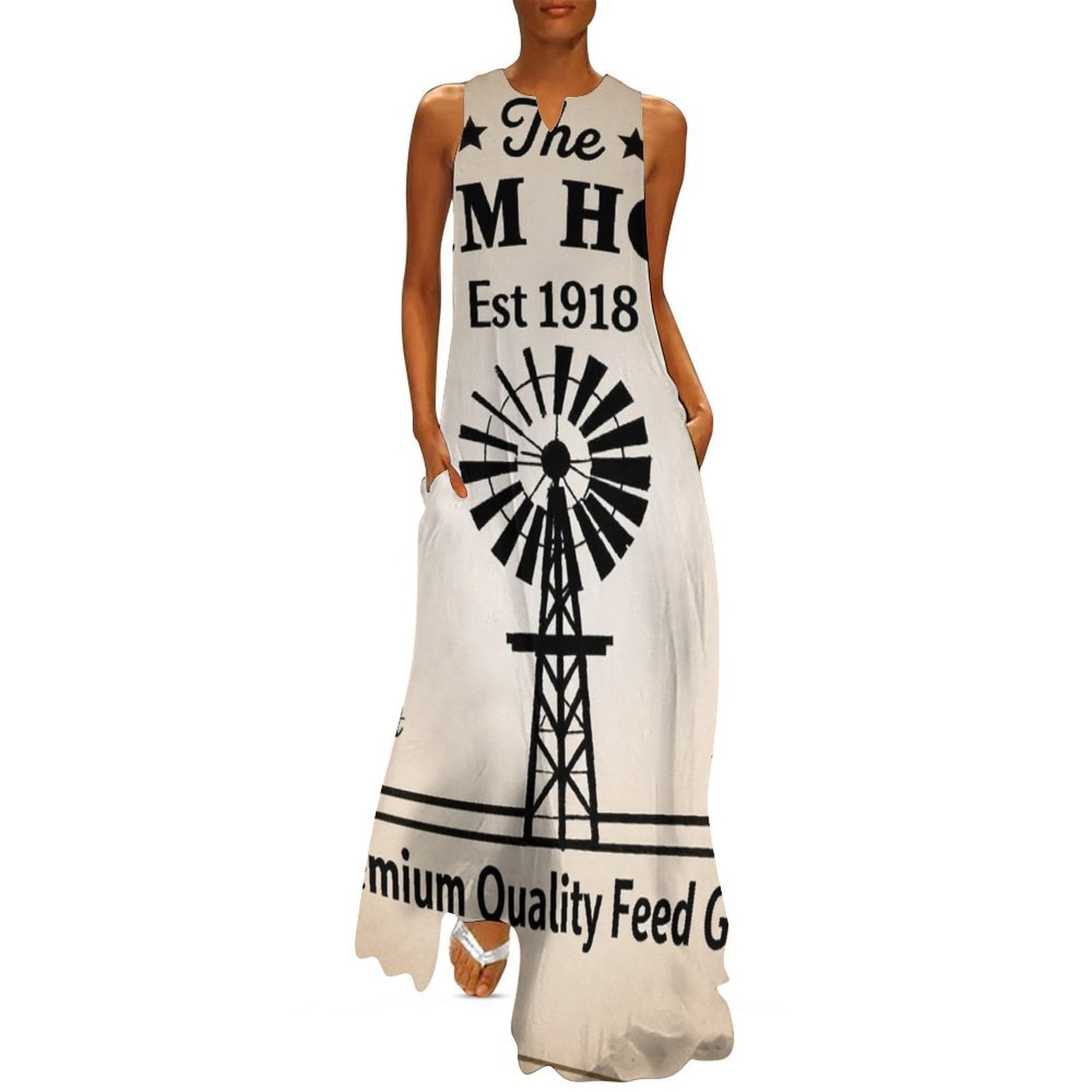 Farm Charcoal Windmill Rustic Long Dress luxury evening dresses women ...