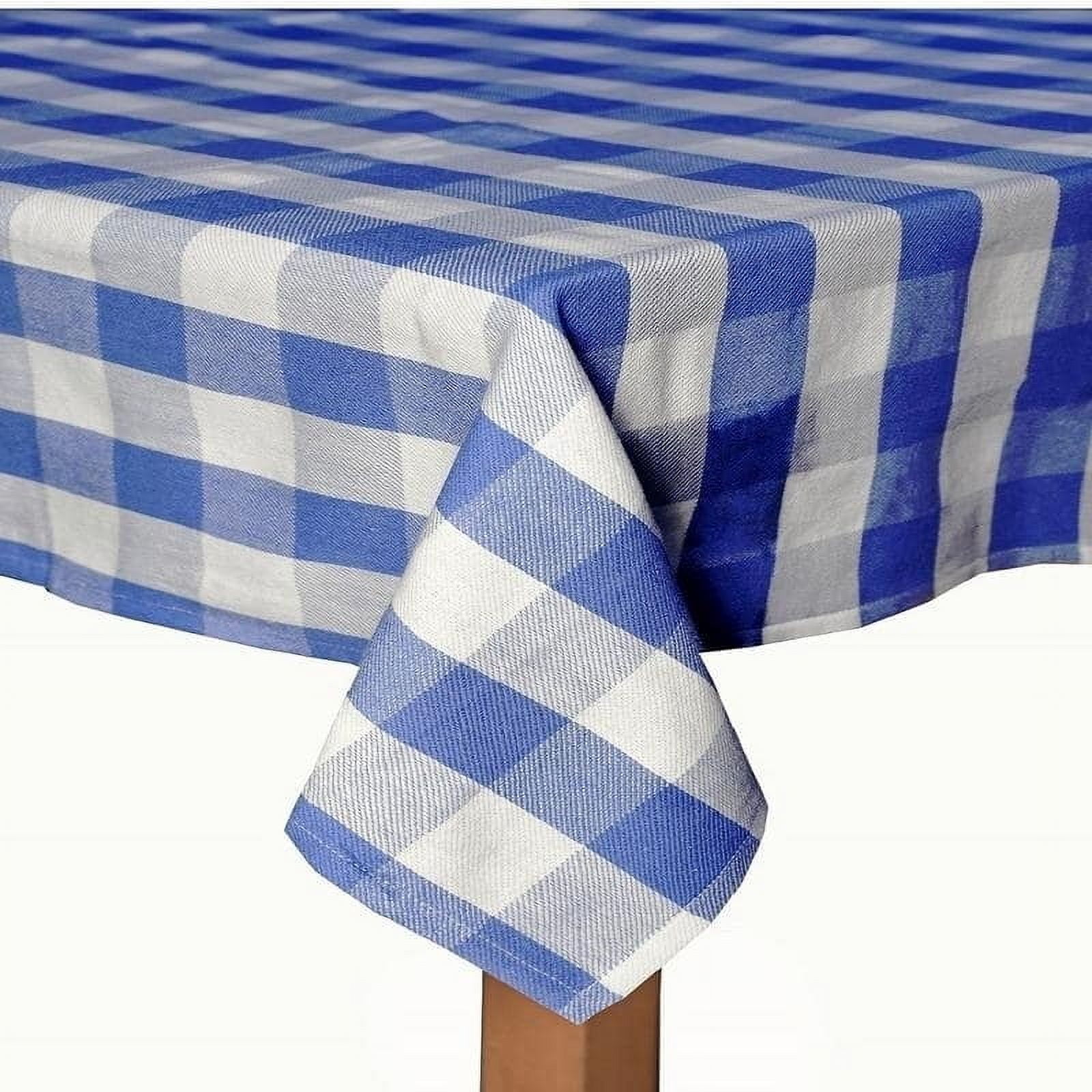 Farm Check Blue 100% Cotton Tablecloth 52"X70" - Walmart.com