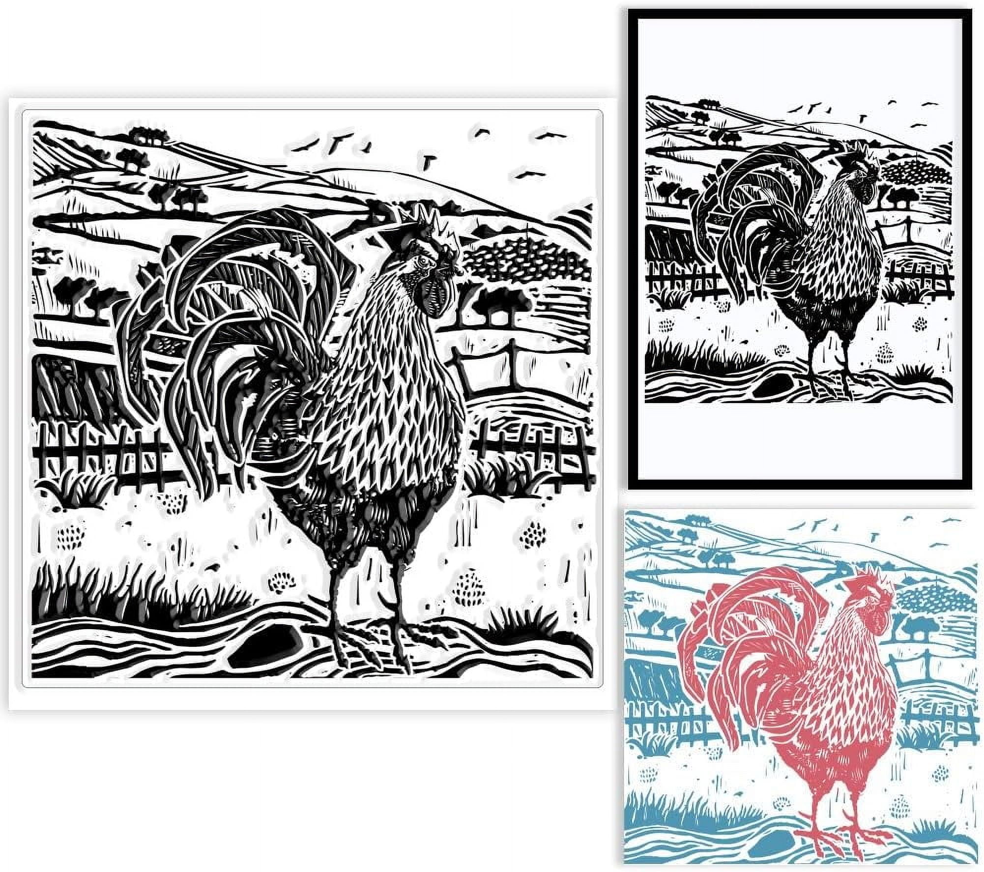 Farm Chicken Clear Stamps for DIY Scrapbooking Scenery Lino Print ...