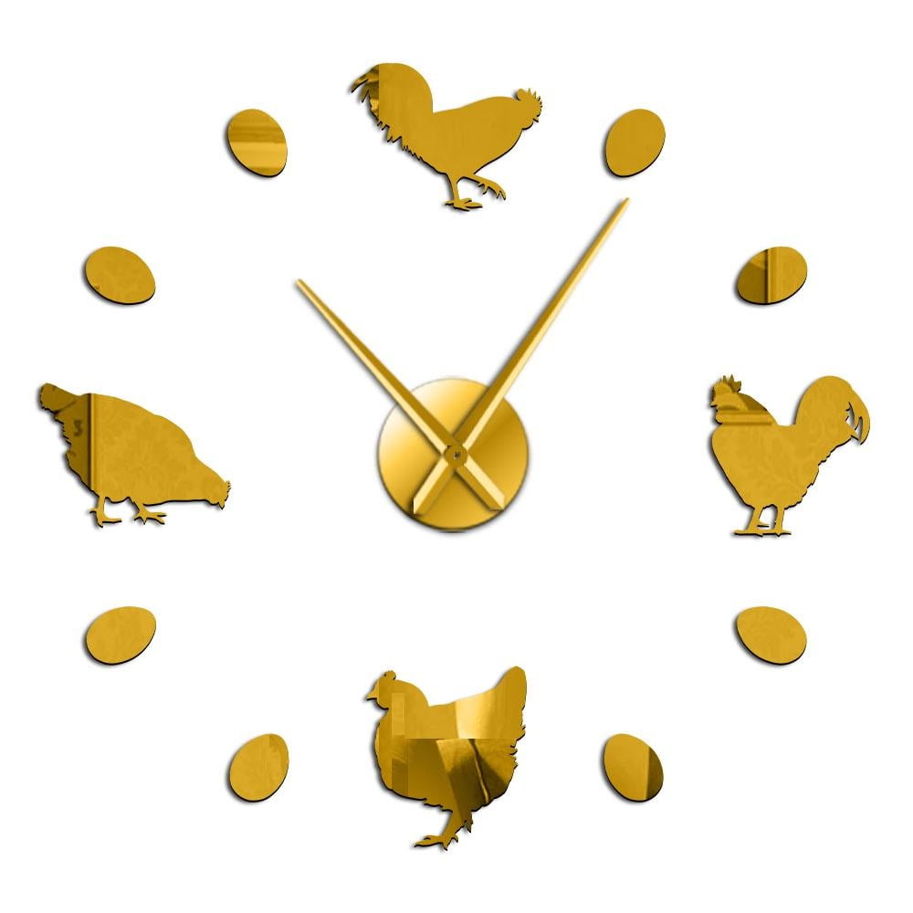 Farm Chicken And Eggs Frameless Wall Clock Stickers, DIY Modern ...