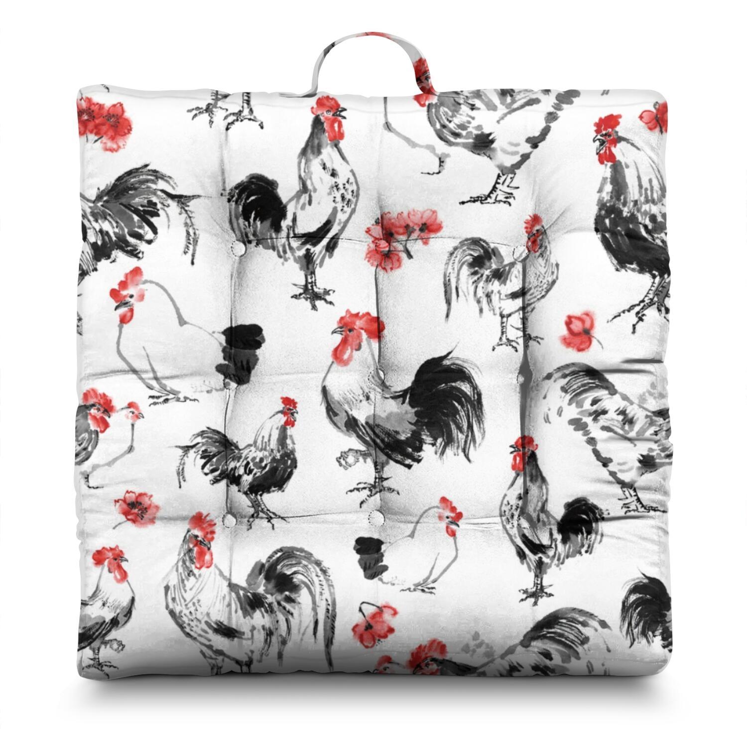 Farm Chicken Moon Print Zabuton - Fluffy Resilient Meditation Pillow ...