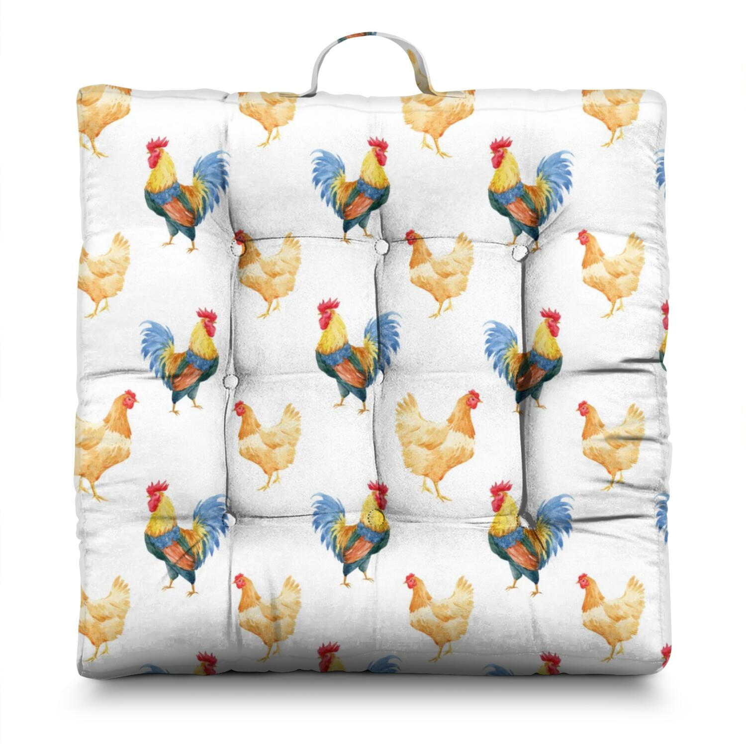 Farm Chicken Moon Print Zabuton - Fluffy Resilient Meditation Pillow ...