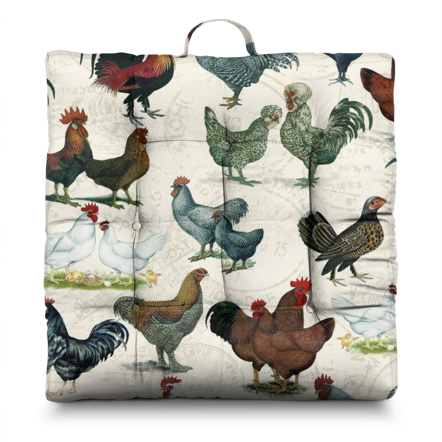 Farm Chicken Moon Print Zabuton - Fluffy Resilient Meditation Pillow ...