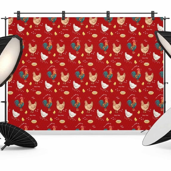Farm Chicken Photography Backdrop 7x5FT, White Hen Rooster Red ...