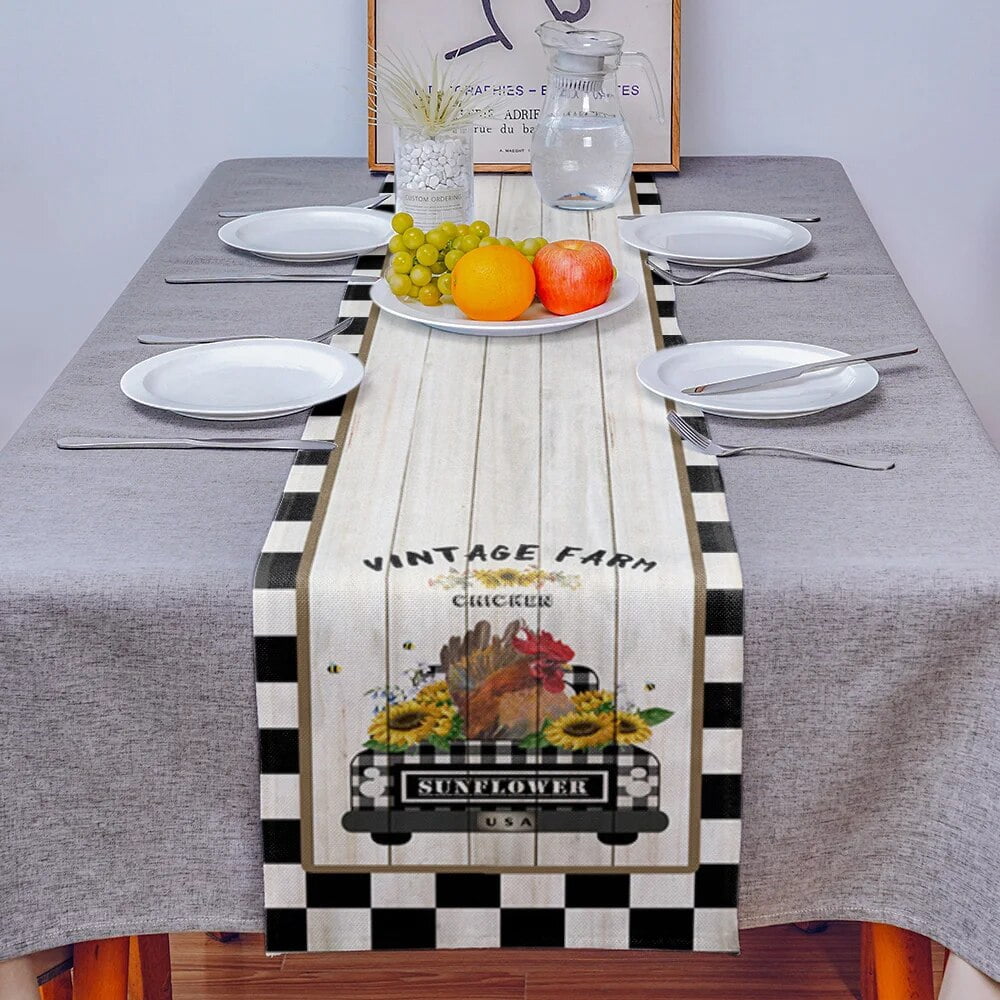 Farm Chicken Truck Sunflower Home Coffee Table TV Counter Luxury ...