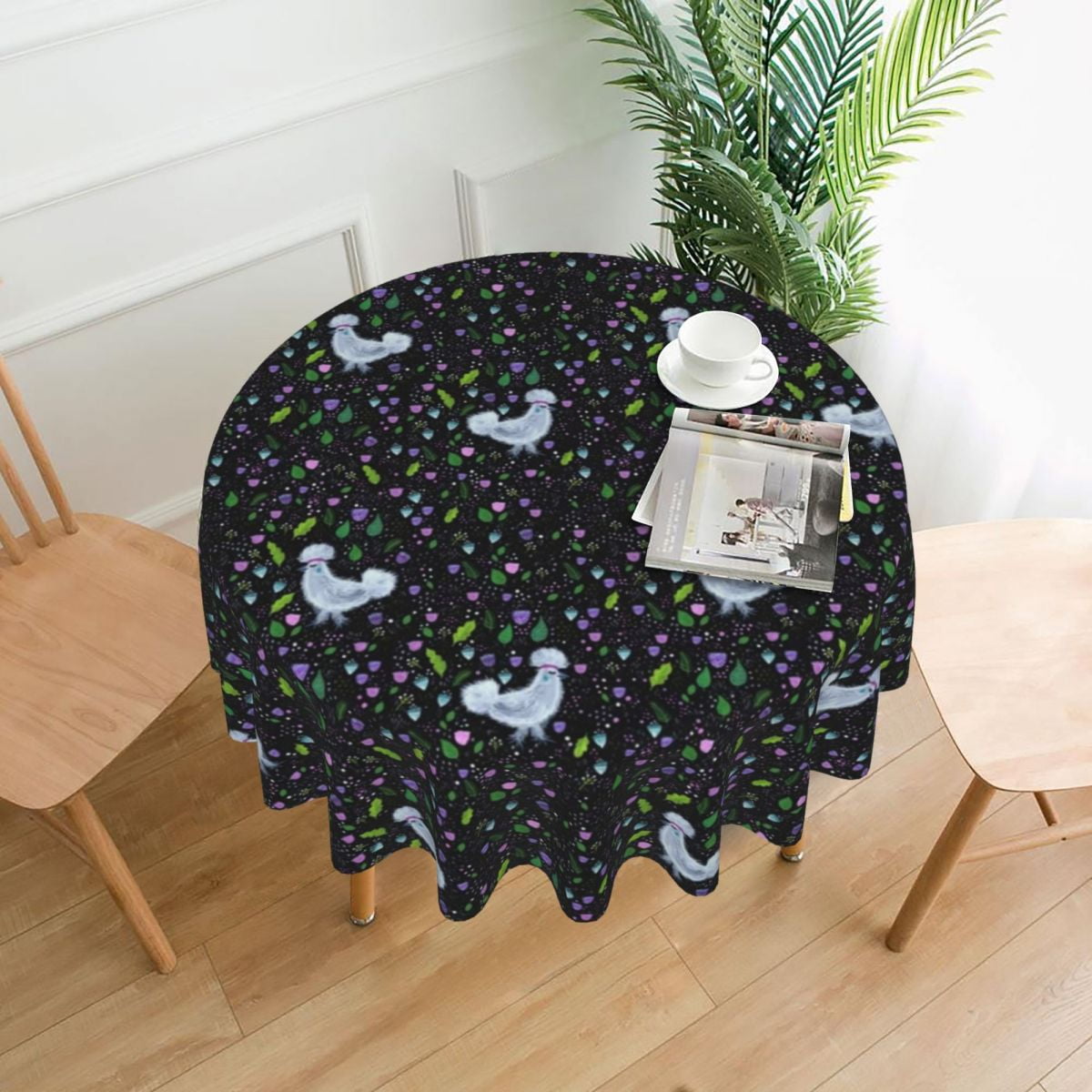 Farm Countryside Round Tablecloth Animal Cow Print Pattern Table Cover ...