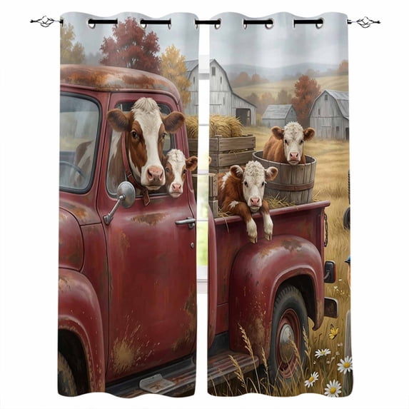 Farm Cow Blackout Curtains for Bedroom/Living Room, Thermal Insulated ...
