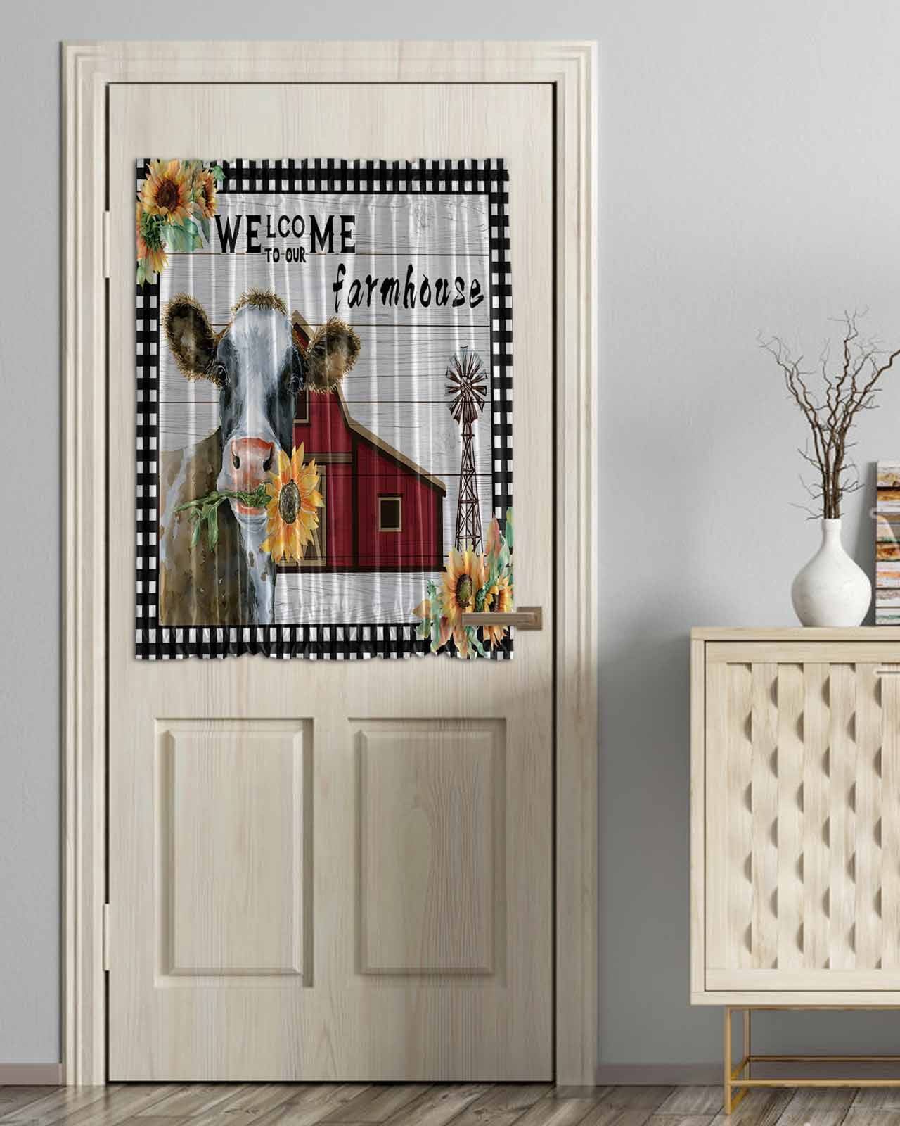 Farm Cow Blackout Curtains, French Door Curtains for Door Window ...