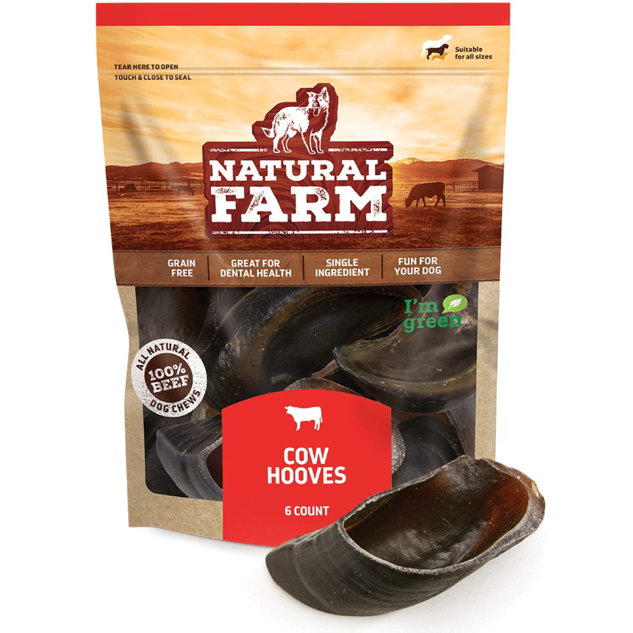 Farm Cow Hooves AIF4 (6 Pack), Odor-Free, All Sourced from Farm-Raised ...