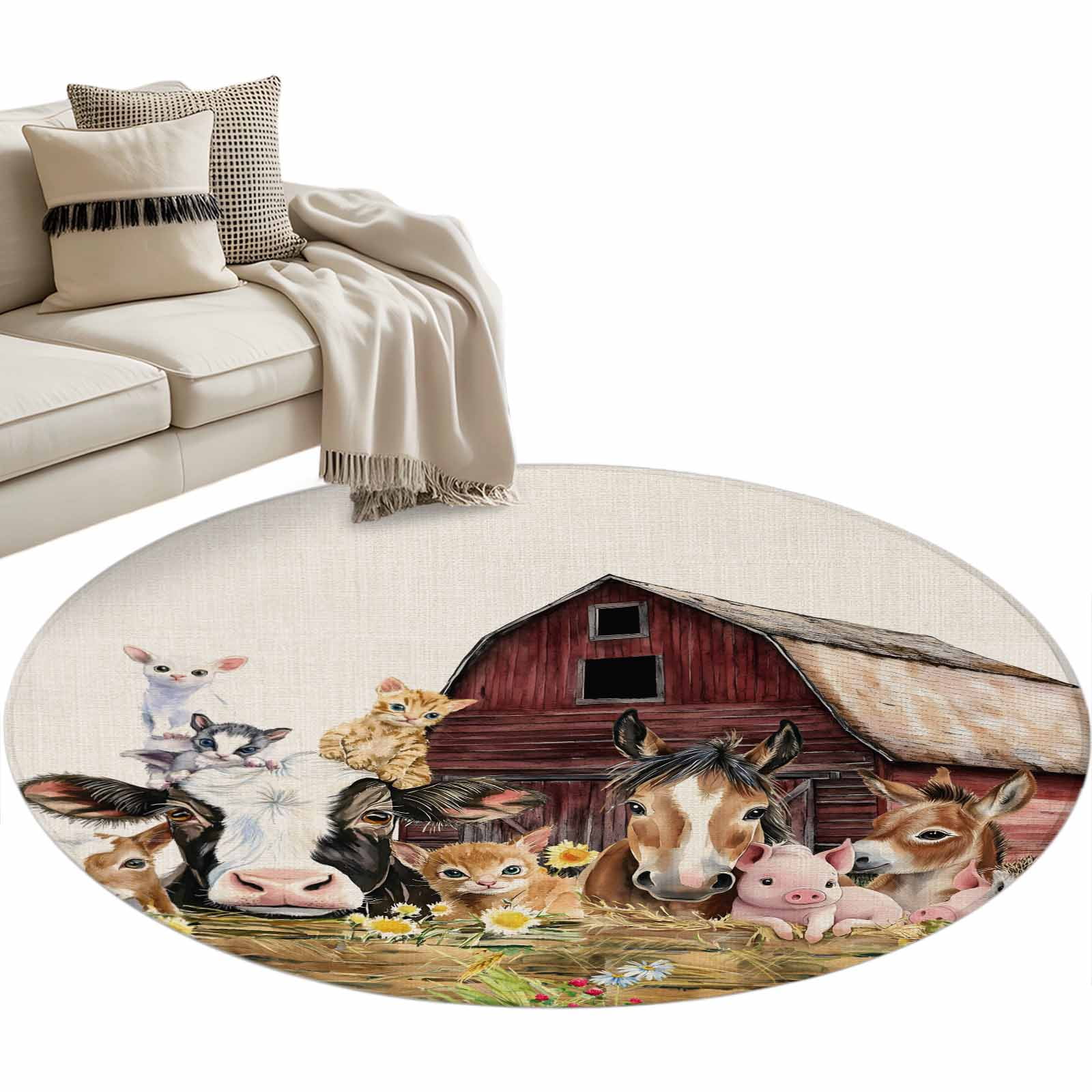 Farm Cow Pig Large Area Rugs for Bedroom Living Room, Soft Non Slip ...