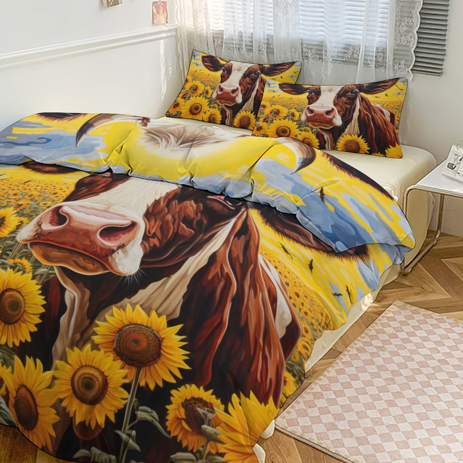 Farm Cows Bedding Set with Zipper Closure for Girls & Boys - Walmart.com