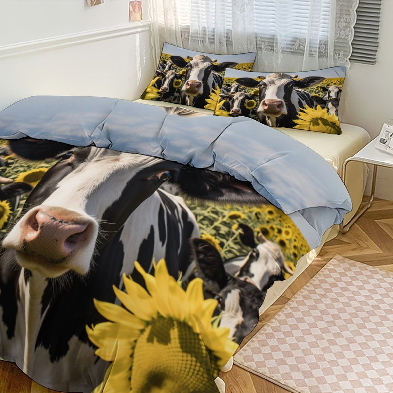 Farm Cows Bedding Sets Twin Duvet Cover 3 Piece Cute Bed Set for Boys ...
