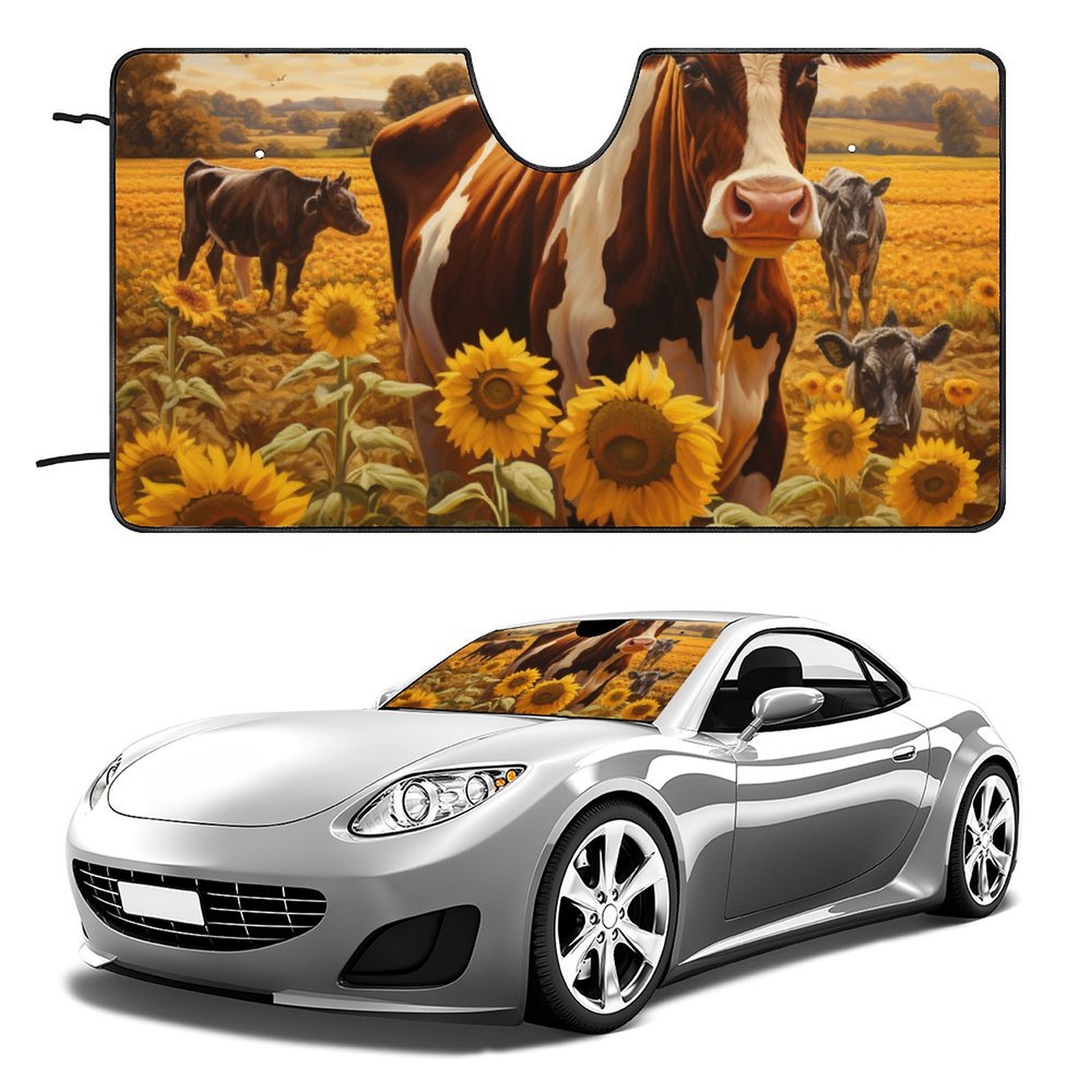 Farm Cows Car Front Window Sunshade, Car Interior Protector to Block ...