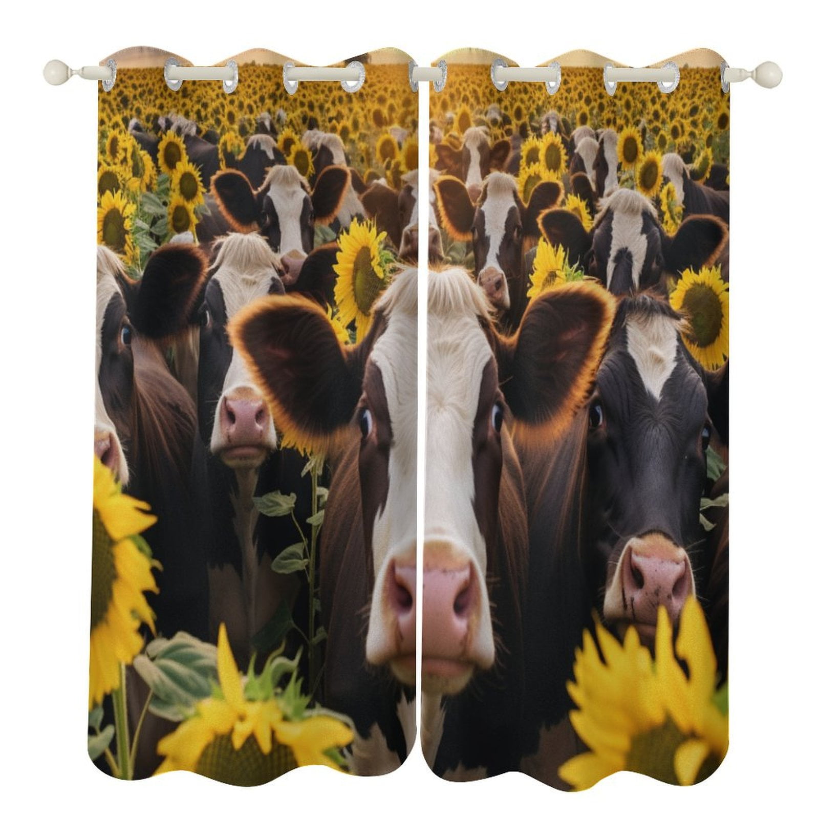 Farm Cows Modern Window for Living Room Curtains for Child Bedroom ...