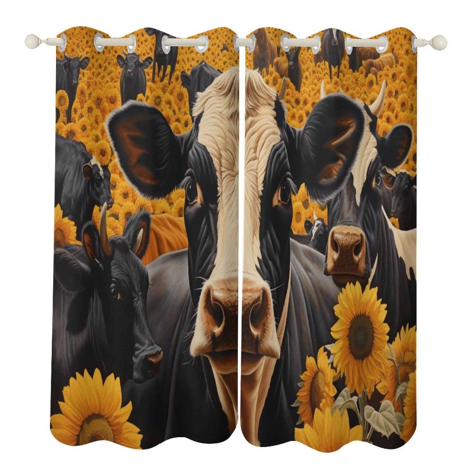Farm Cows Modern Window for Living Room Curtains for Child Bedroom ...