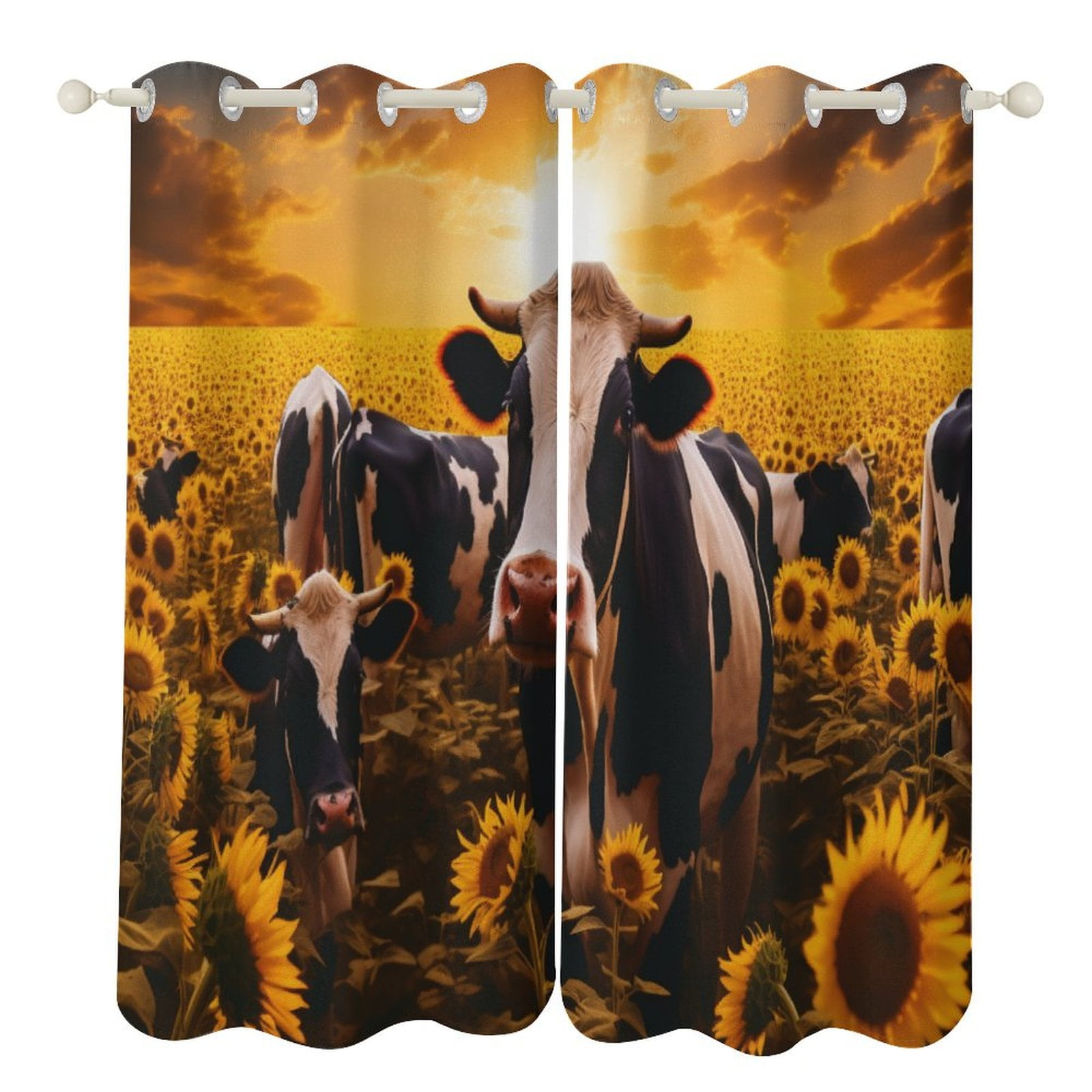 Farm Cows Modern Window for Living Room Curtains for Child Bedroom ...