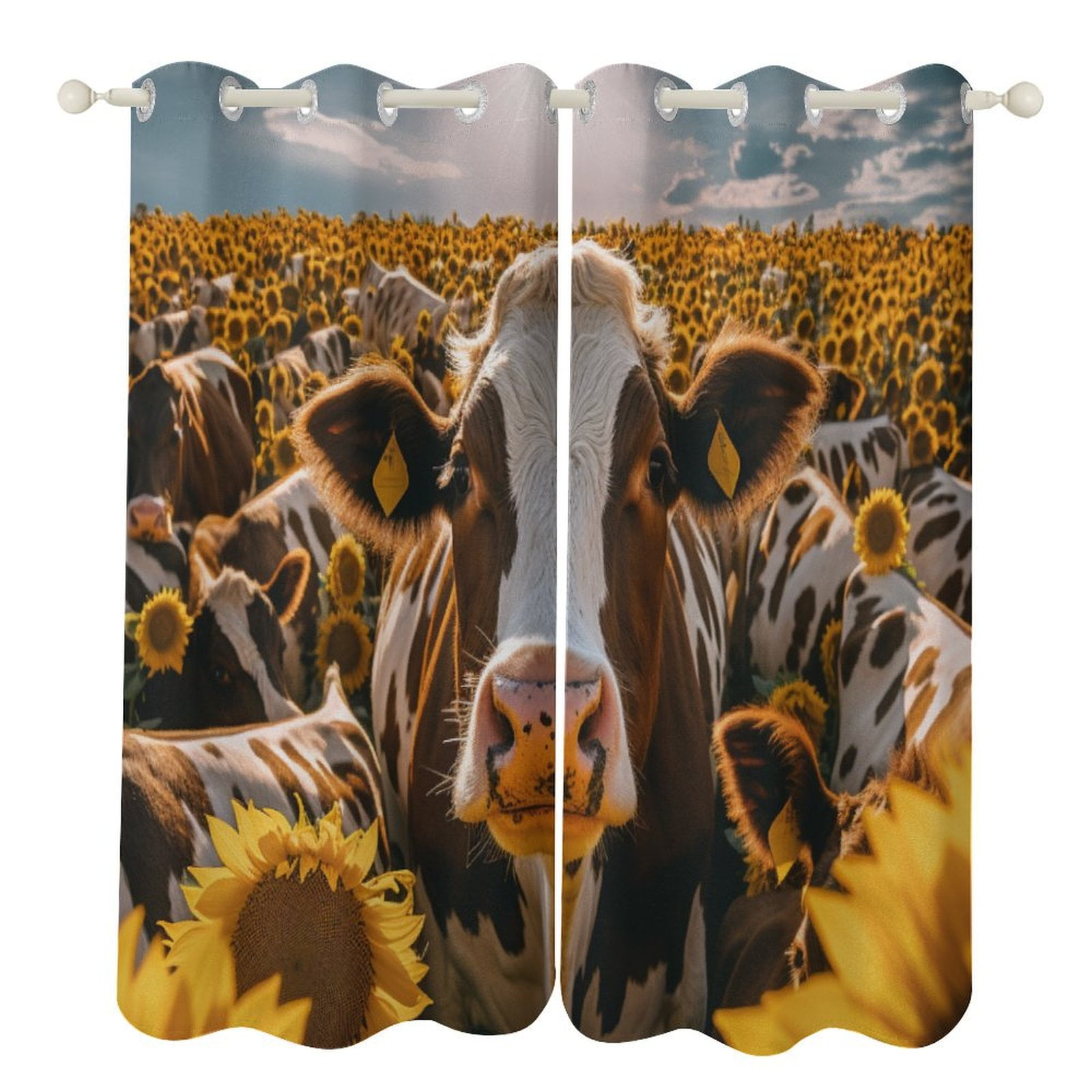 Farm Cows Modern Window for Living Room Curtains for Child Bedroom ...