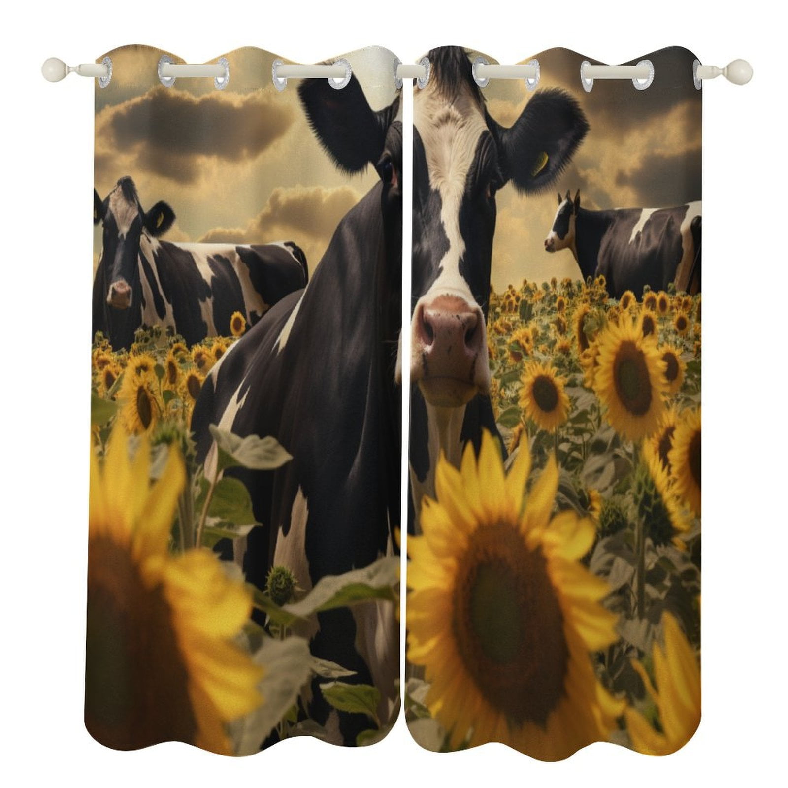 Farm Cows Modern Window for Living Room Curtains for Child Bedroom ...