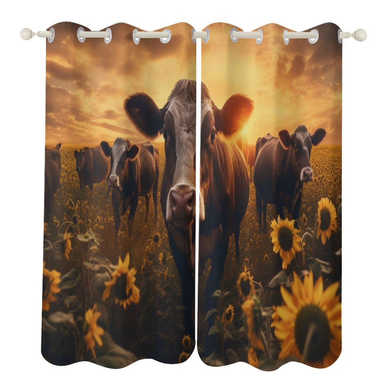Farm Cows Modern Window for Living Room Curtains for Child Bedroom ...